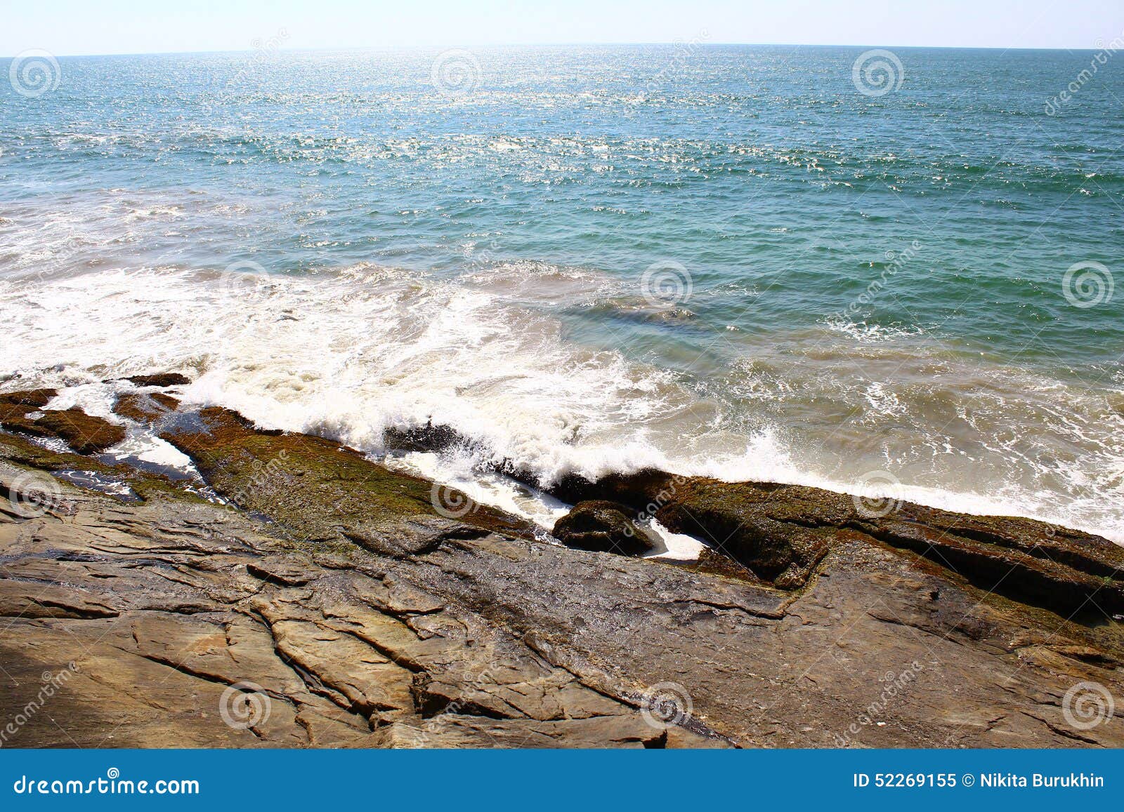 Waves hit the rocks stock image. Image of spray, water - 52269155