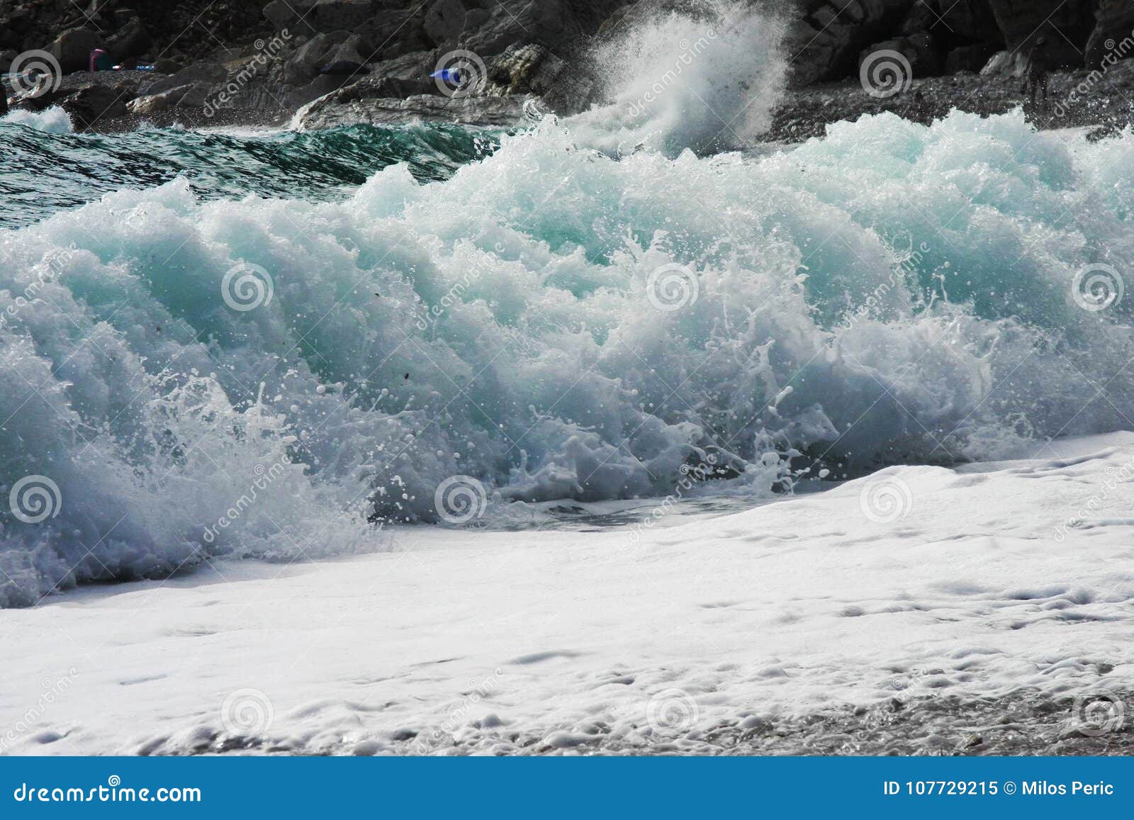 Waves hit the shore stock image. Image of vacation, sand - 107729215