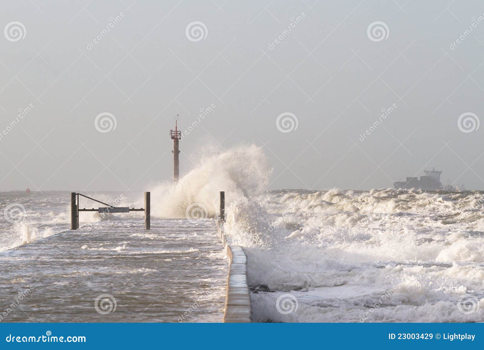 Waves hitting the pier stock image. Image of boat, elements - 23003429