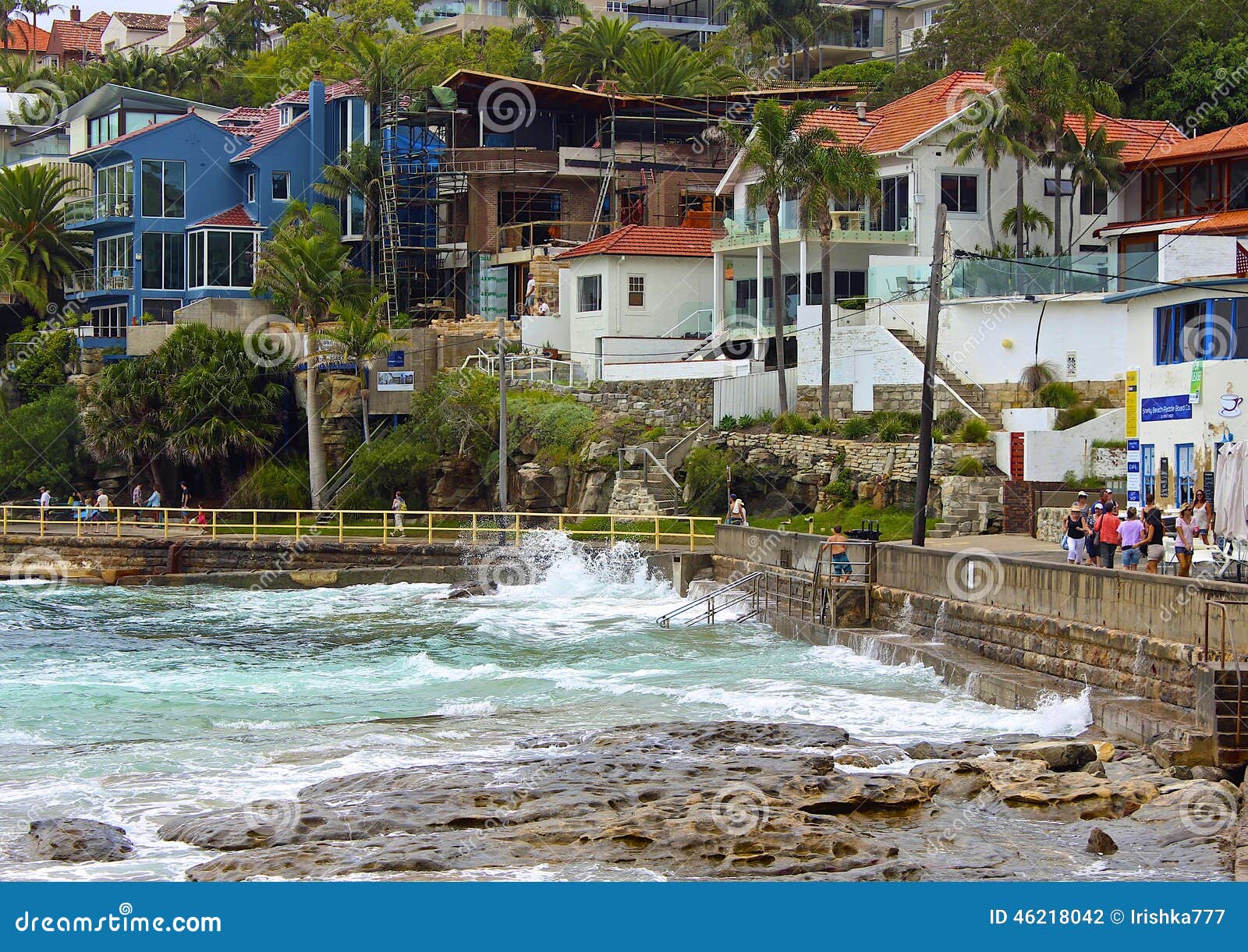 Waves Hitting the Rocks in Manly Beach, Sydney Editorial Photography ...