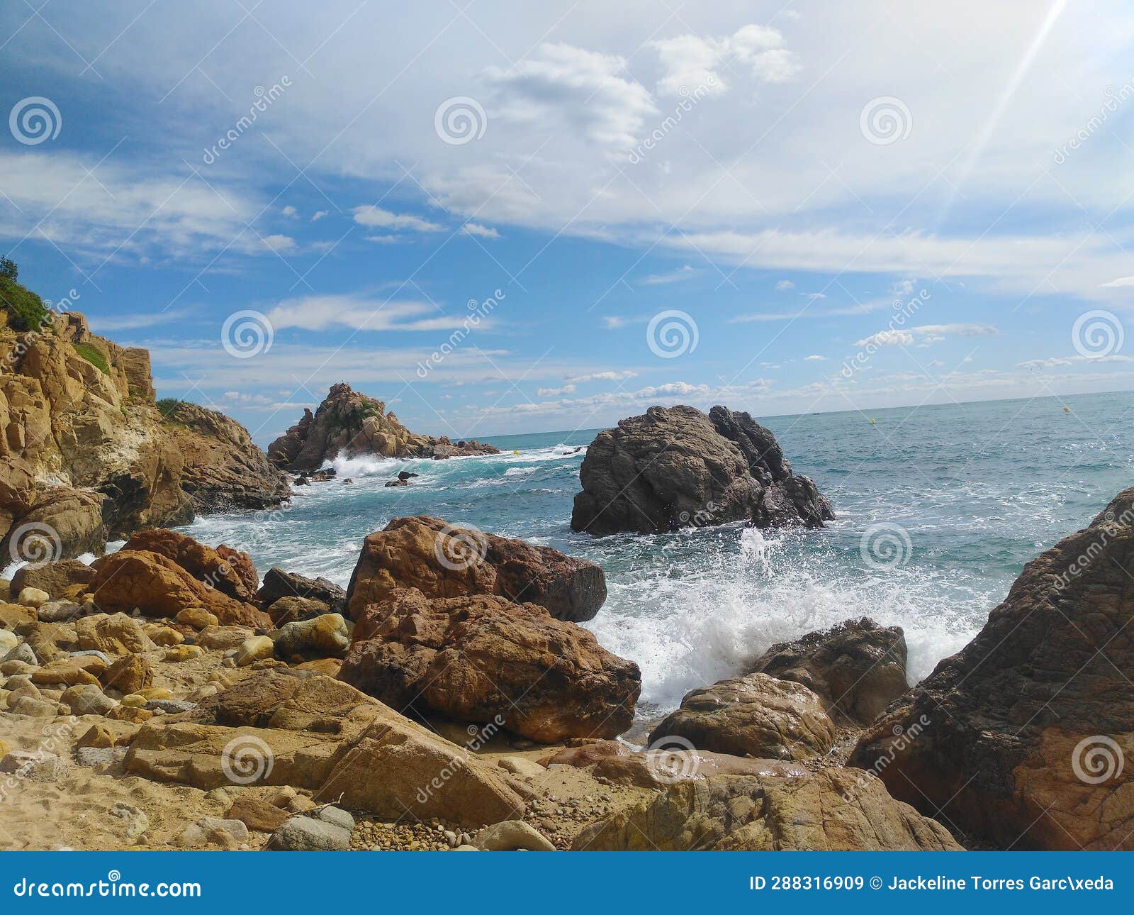 Waves Hitting the Rocks in a Sunny Sunset Stock Image - Image of shore ...
