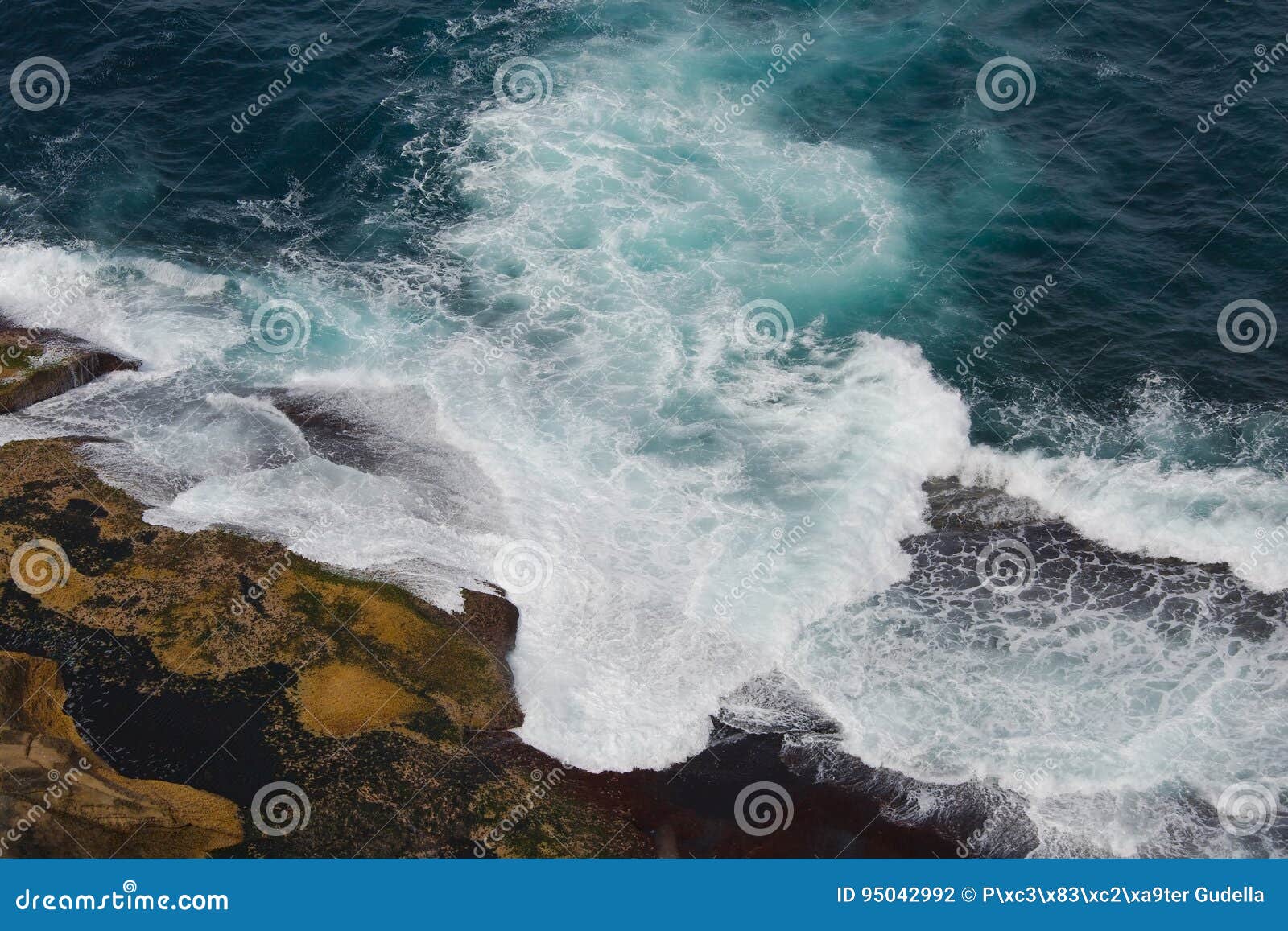Waves hitting shore stock photo. Image of rage, outdoor - 95042992