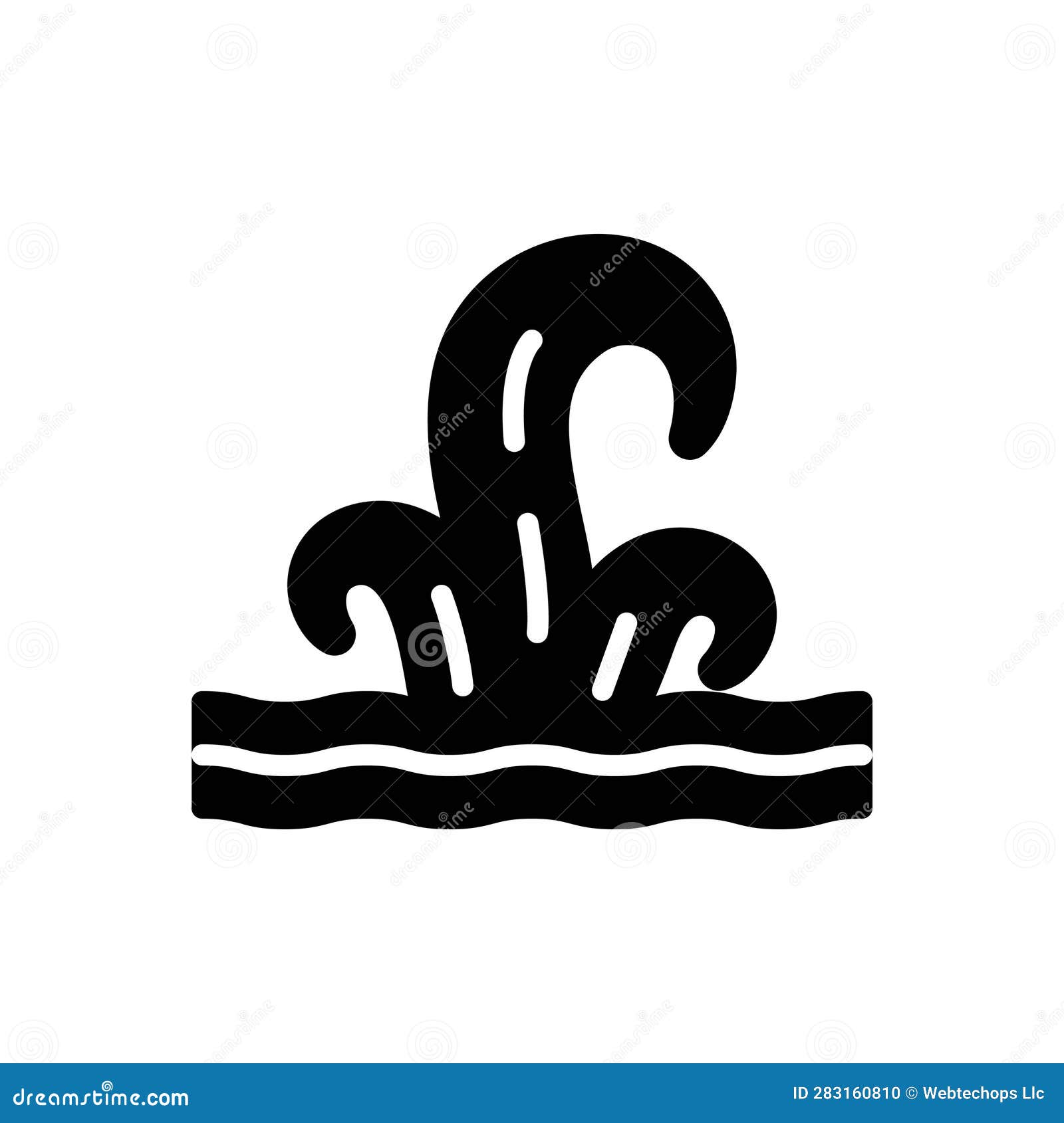 Black Solid Icon for Waves, Ripple and Water Stock Vector ...
