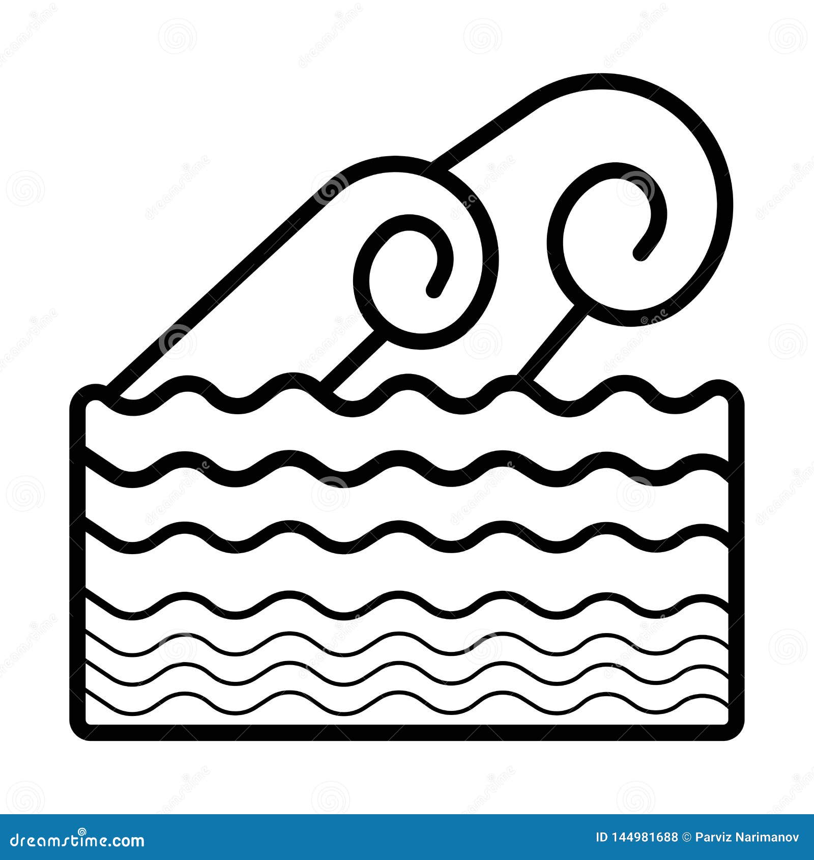 Waves icon. Sea flowing stock illustration. Illustration of stamp ...