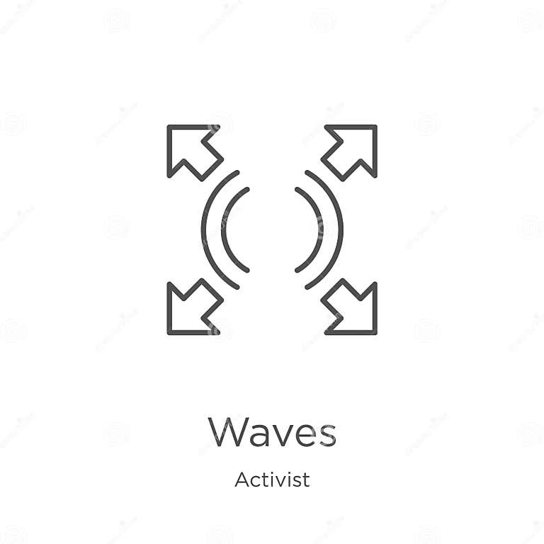Waves Icon Vector From Activist Collection Thin Line Waves Outline