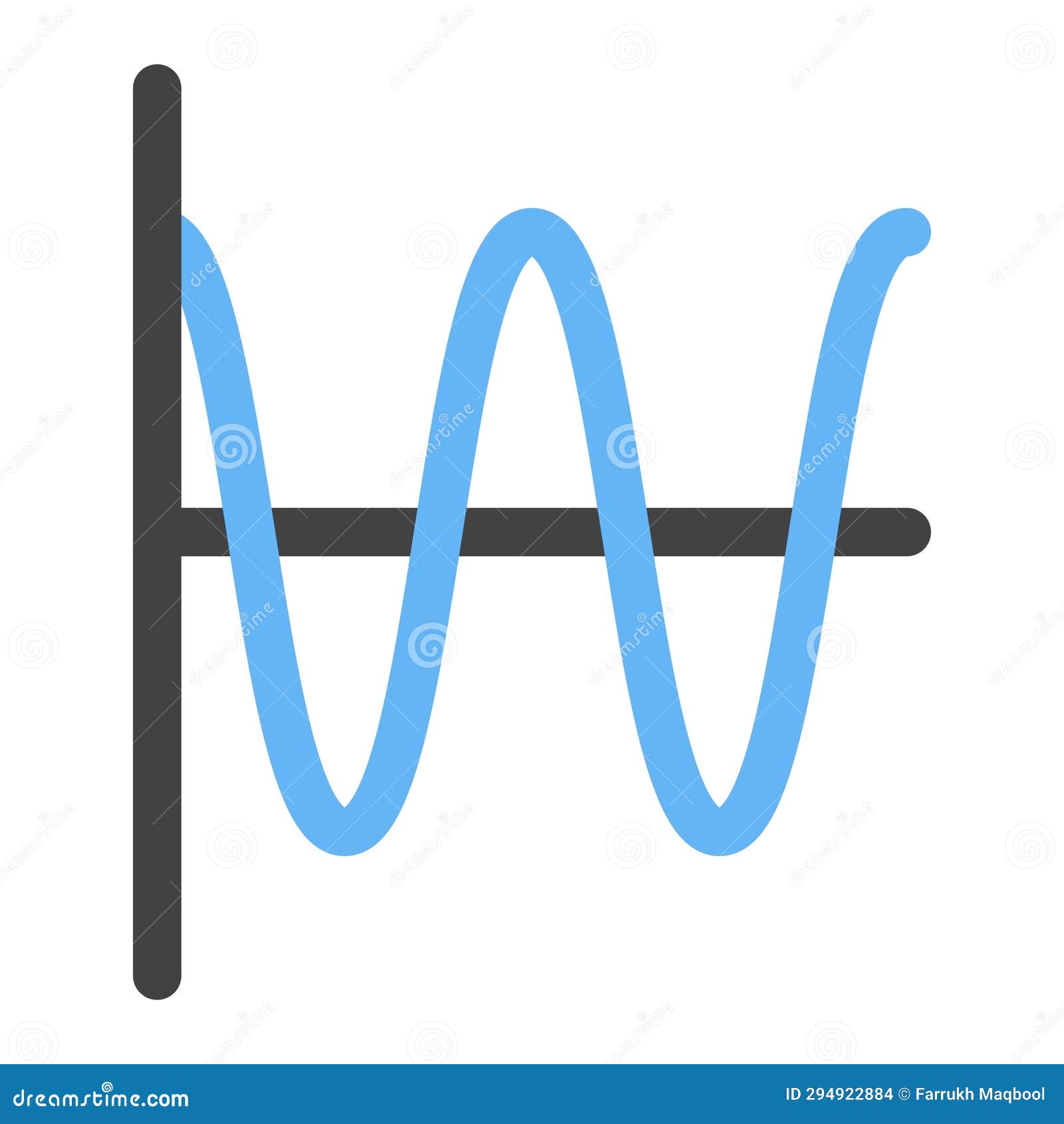 Waves icon vector image. stock illustration. Illustration of wavelength ...