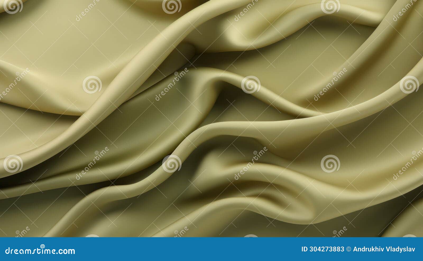 Waves of Khaki Satin Fabric, Abstract Illustration Stock Illustration ...