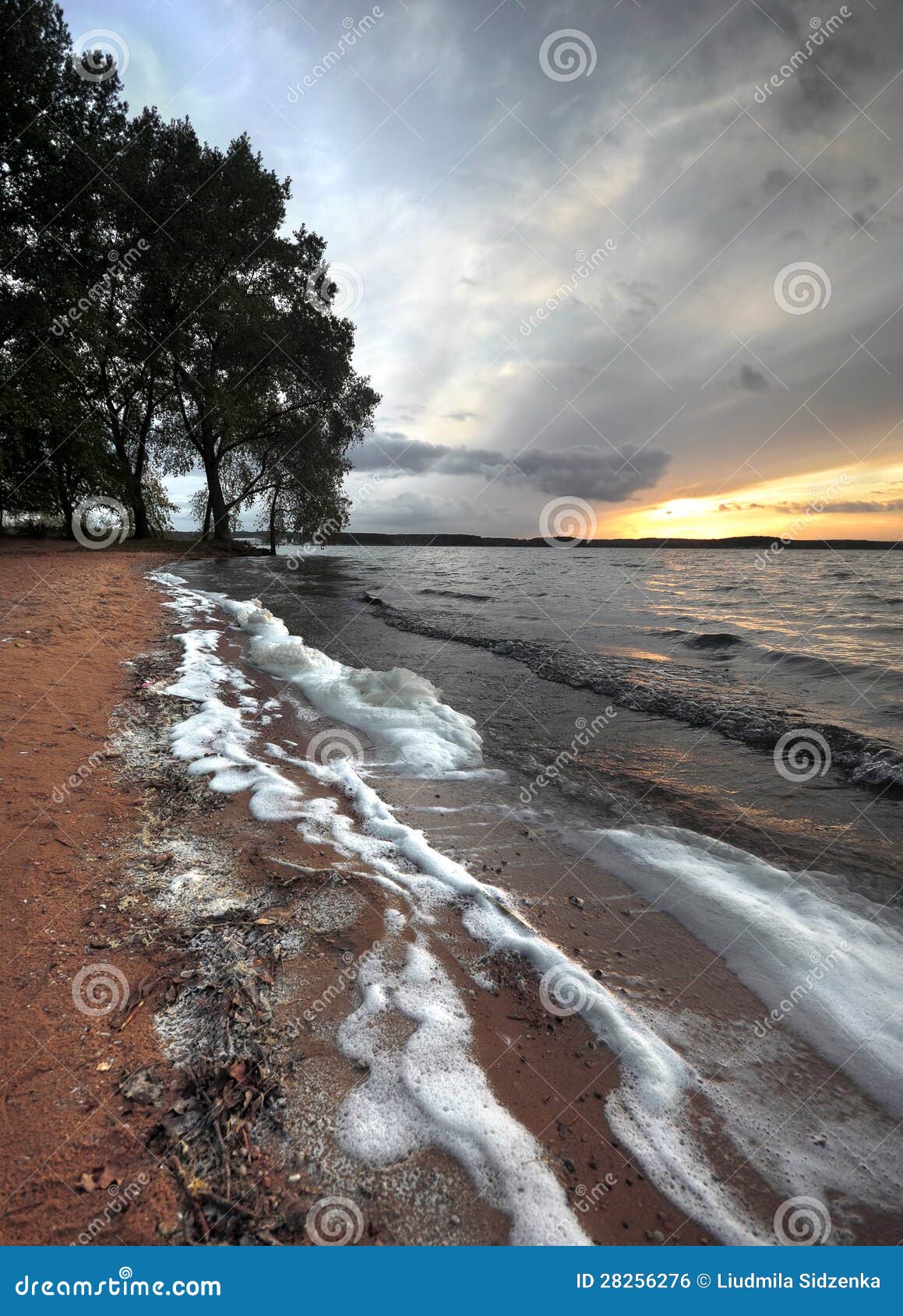 Waves of the Lake at Sunset2 Stock Photo - Image of brown, tree: 28256276