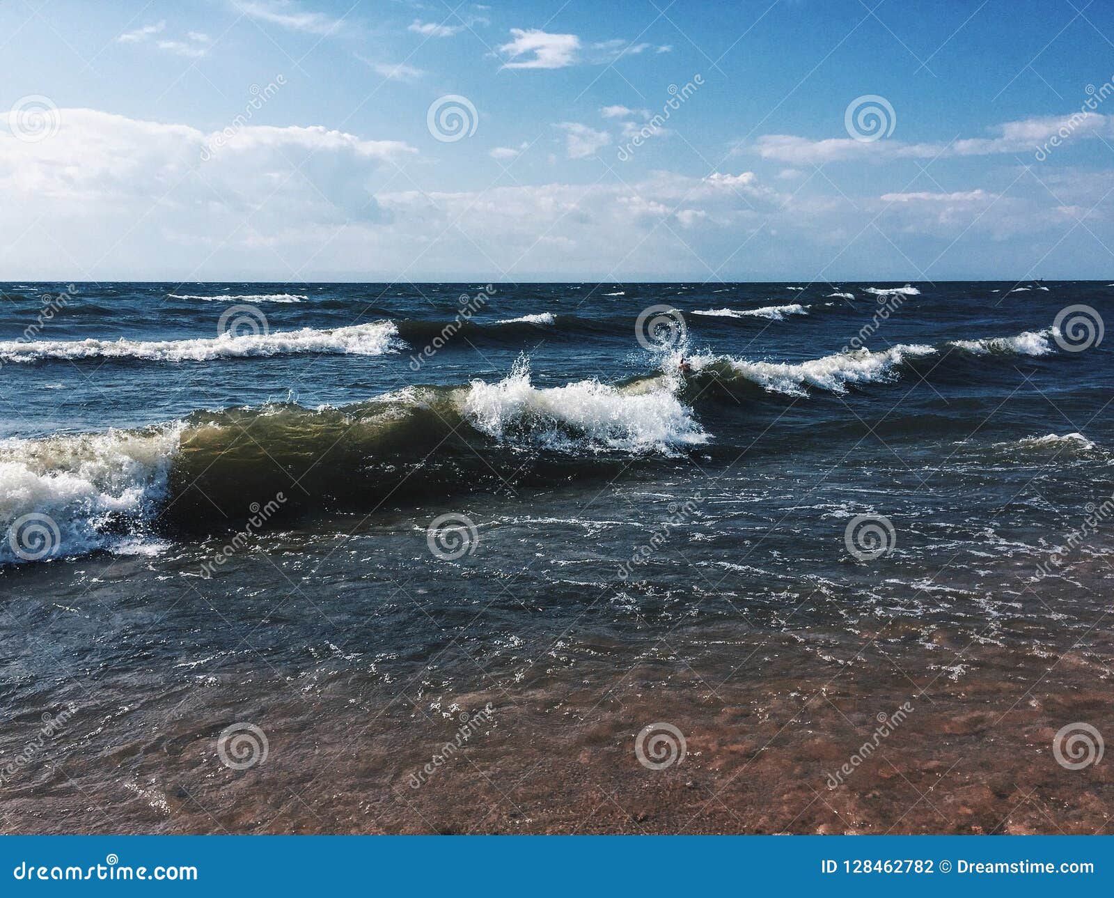 Waves of the lake stock photo. Image of lake, siberia - 128462782