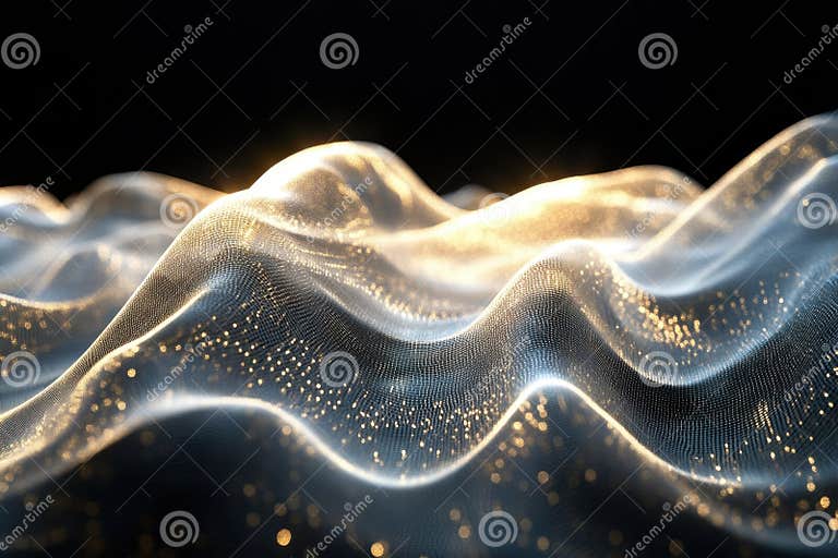Waves of Light Create a Shimmering Effect on a Dark Background in ...