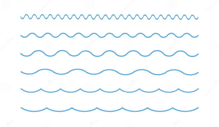 Waves Line Set. Waves Collection Vector Stock Illustration - Illustration of logo, artwork ...