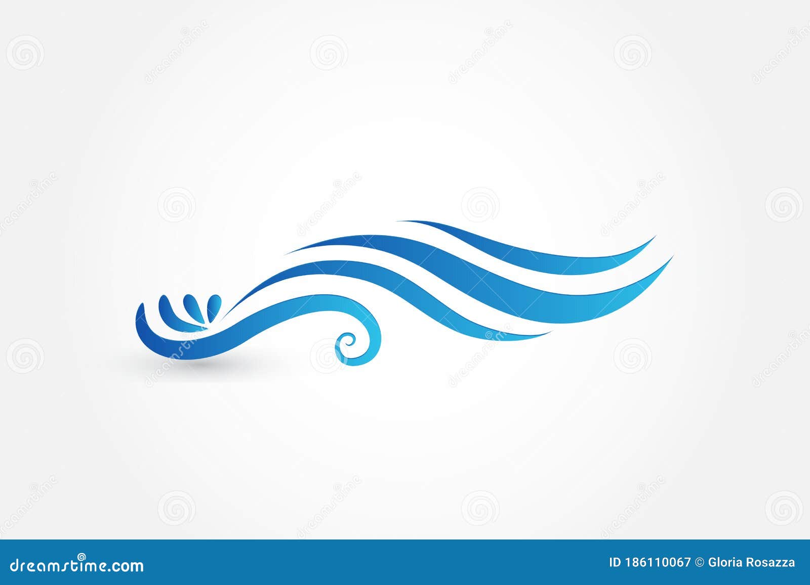 Waves Swirl Scroll Icon Logo Stock Vector - Illustration of element ...
