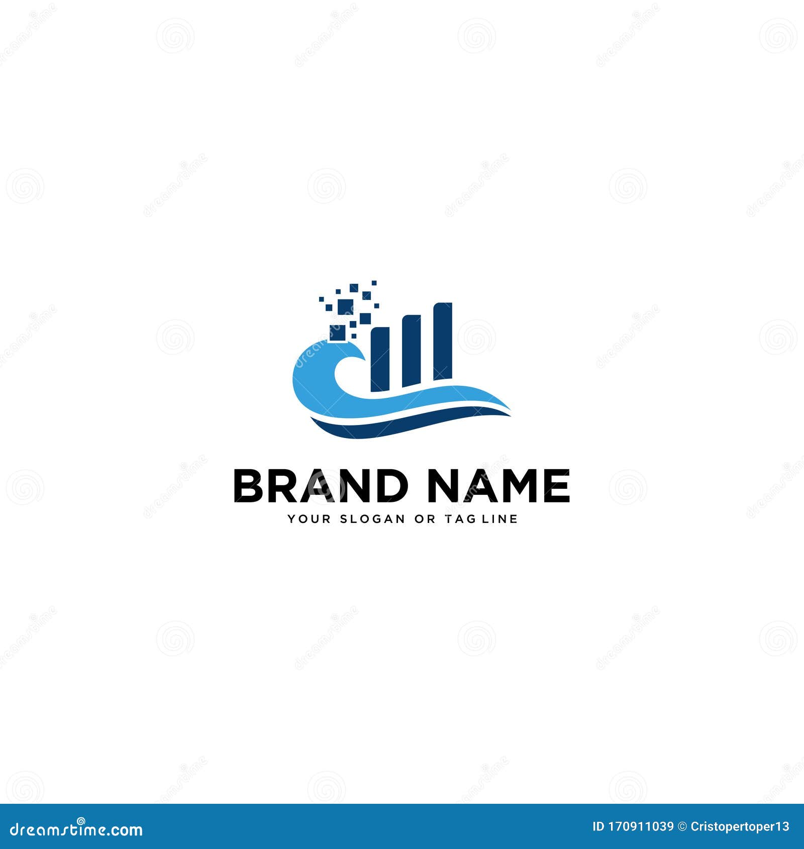 Waves Logo Design and Growth Chart Stock Vector - Illustration of ...