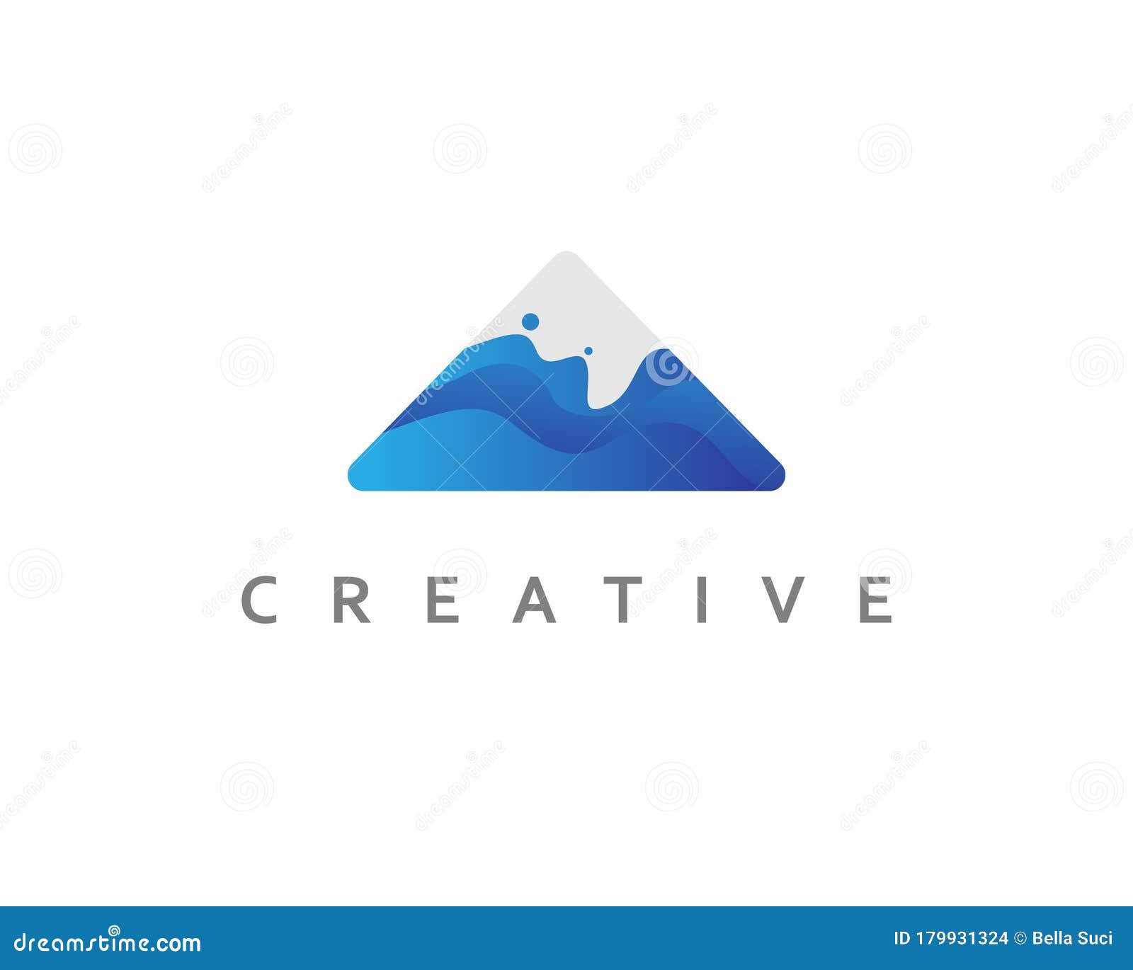 Waves Logo in a Triangle with a Modern Design Stock Vector ...
