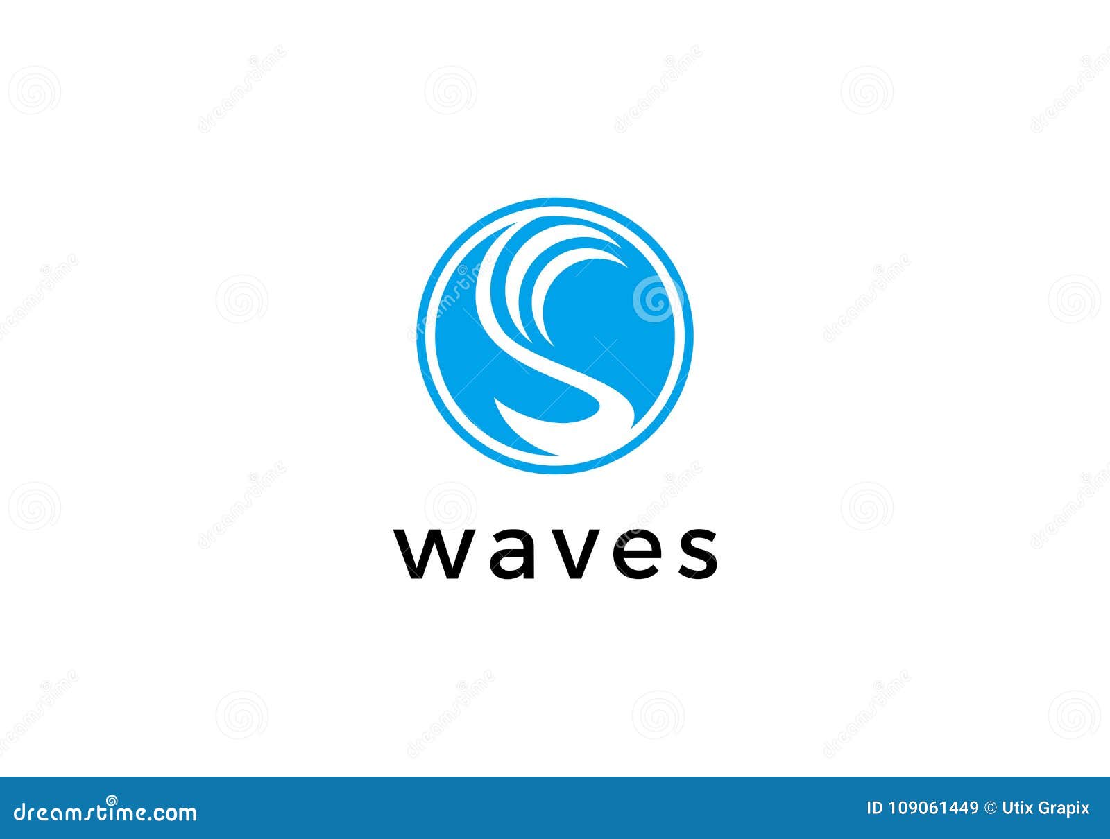 Waves Logo vector stock vector. Illustration of waves - 109061449