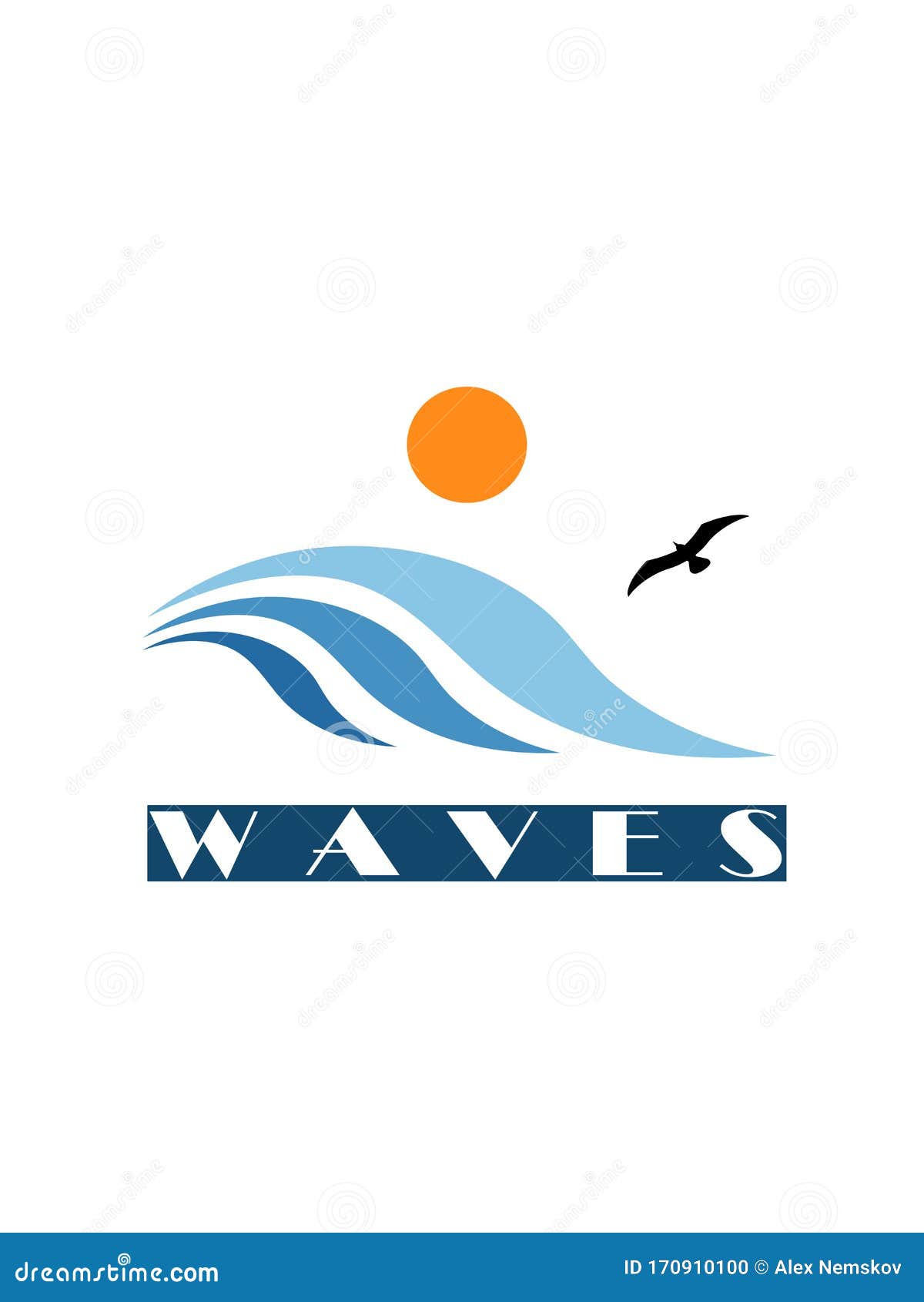 Waves Logo on a White Background Stock Illustration - Illustration of ...