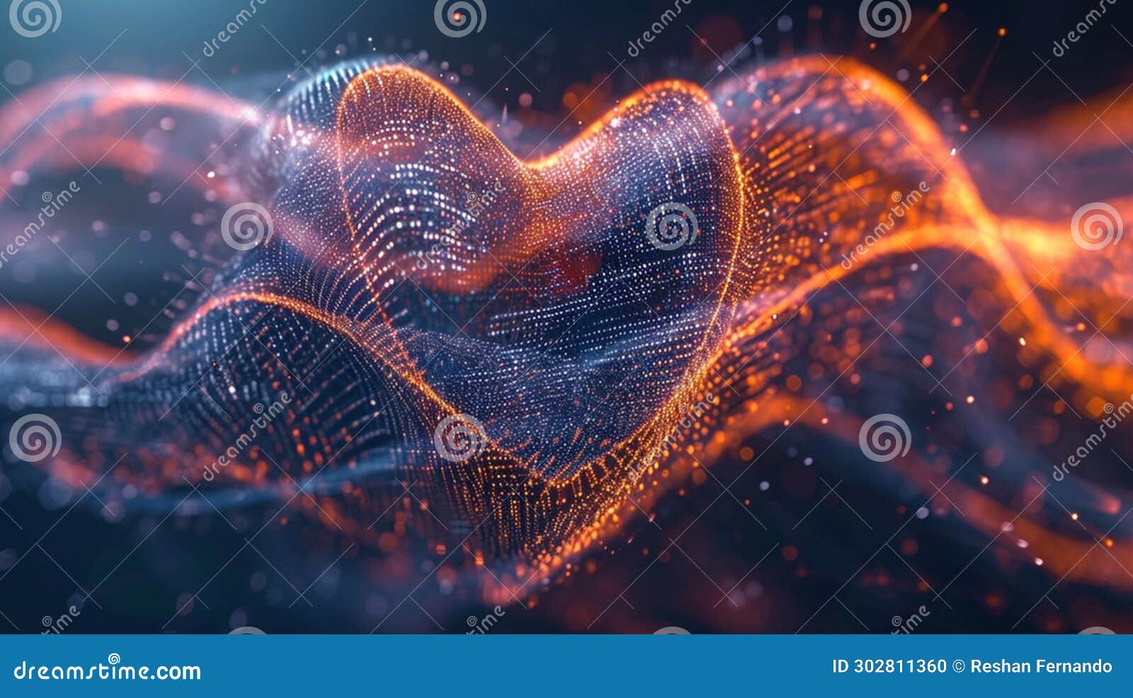 Waves of Love Data Flowing between Two Points Stock Illustration ...