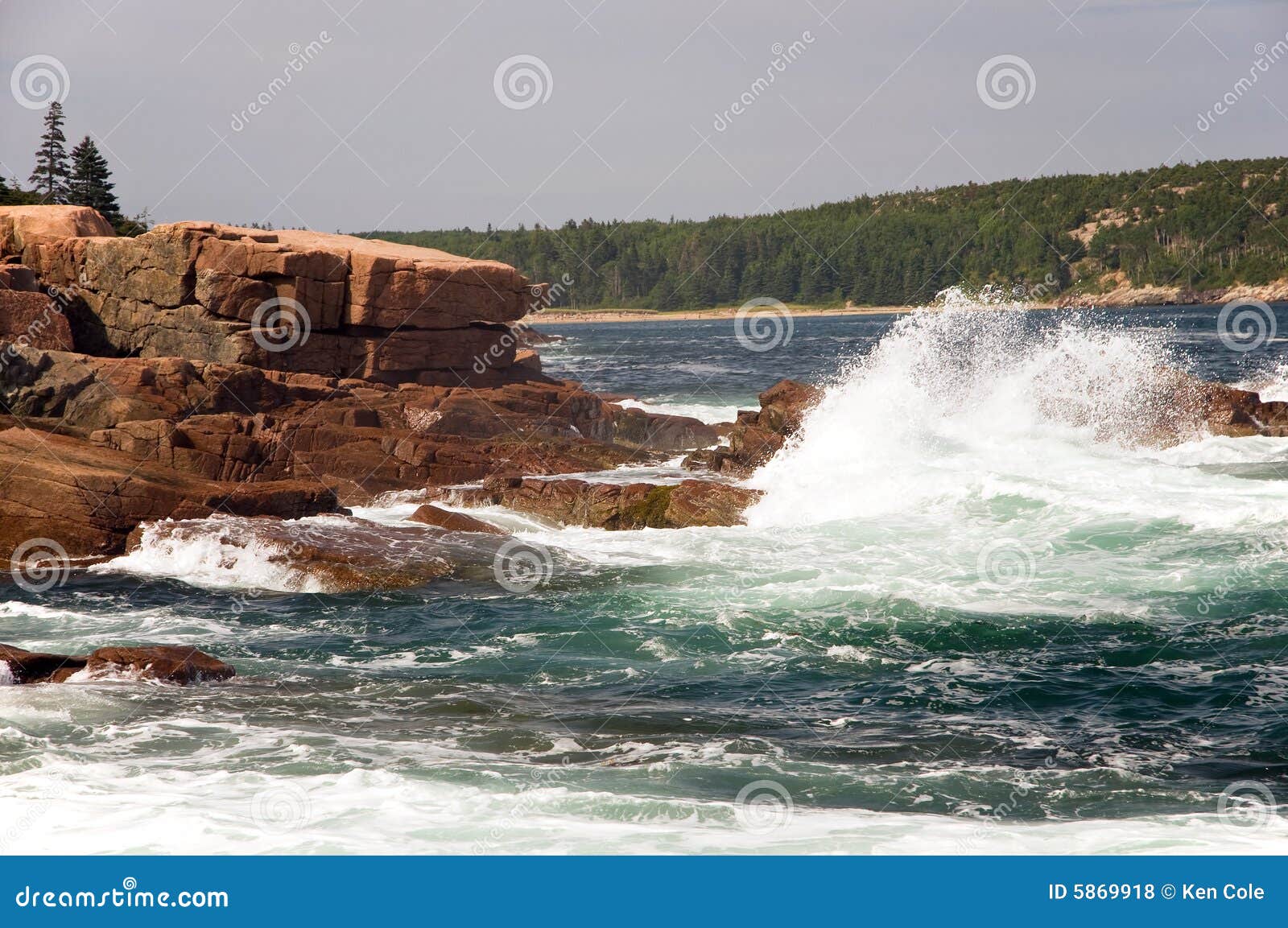 Waves on Maine coast stock photo. Image of coastal, national - 5869918