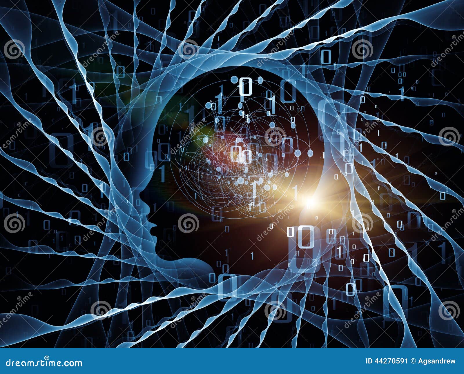 Waves of the Mind stock illustration. Illustration of element - 44270591