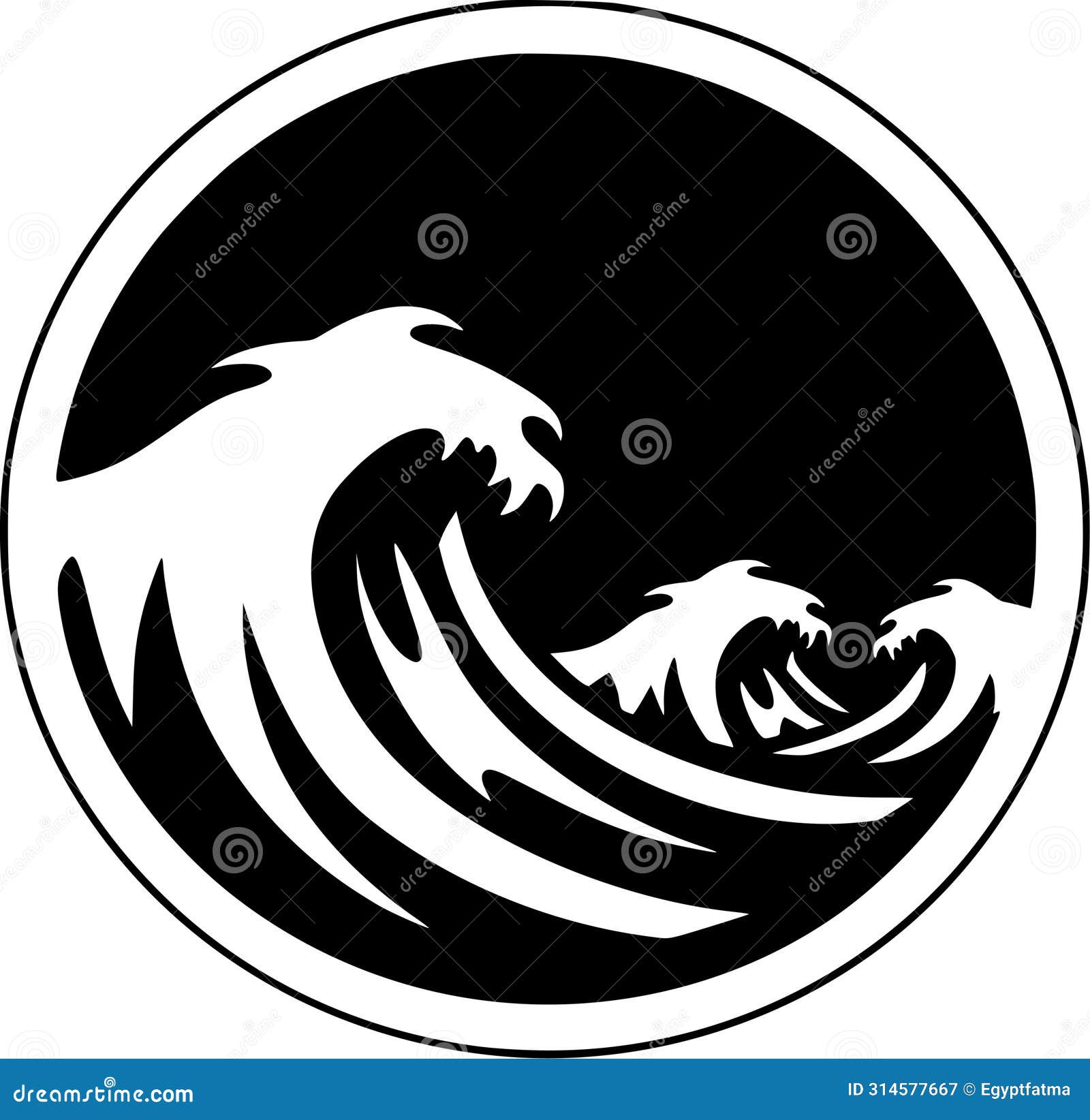 Waves - Minimalist and Flat Logo - Vector Illustration Stock Vector ...