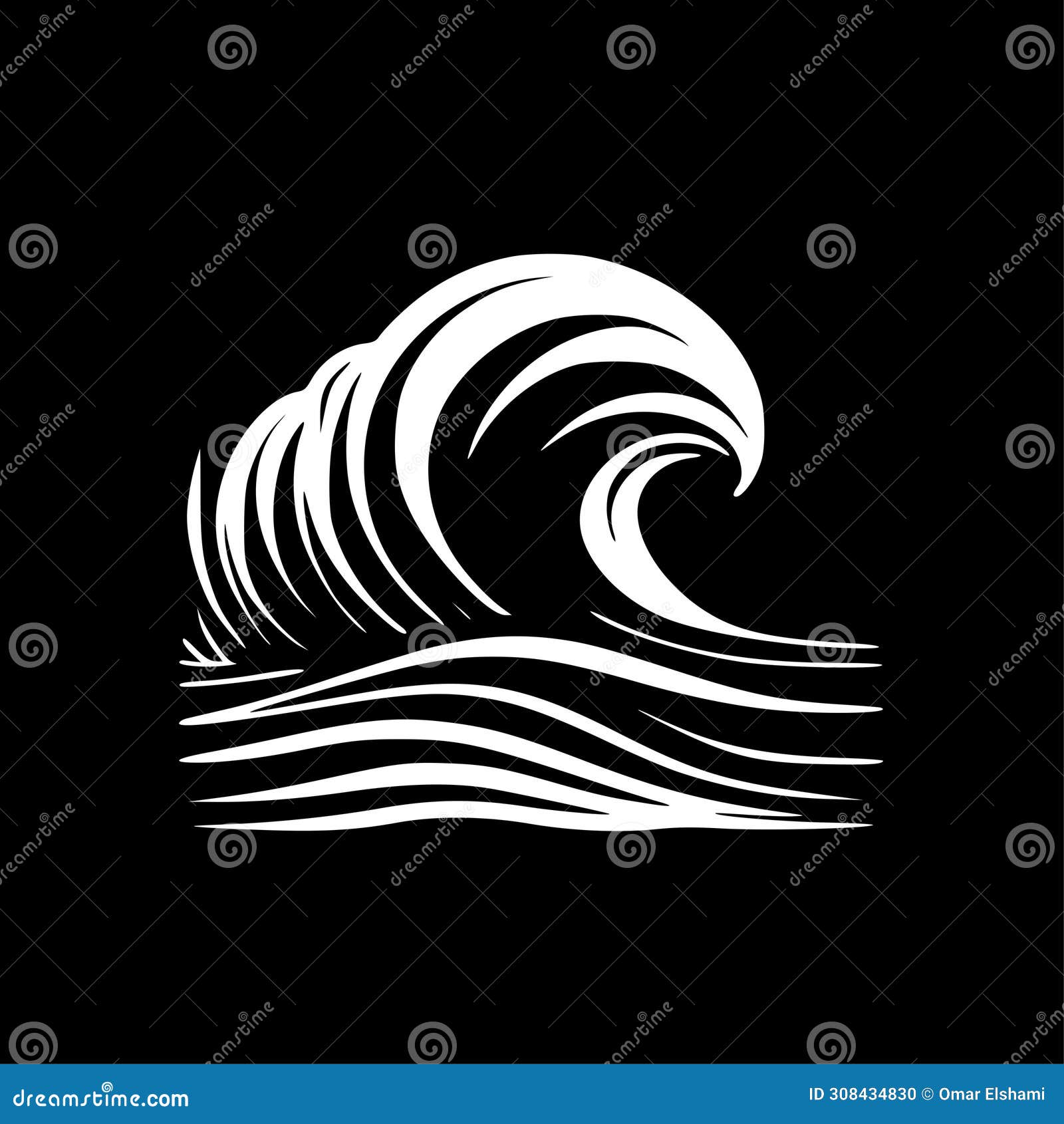 Waves - Minimalist and Flat Logo - Vector Illustration Stock Vector ...