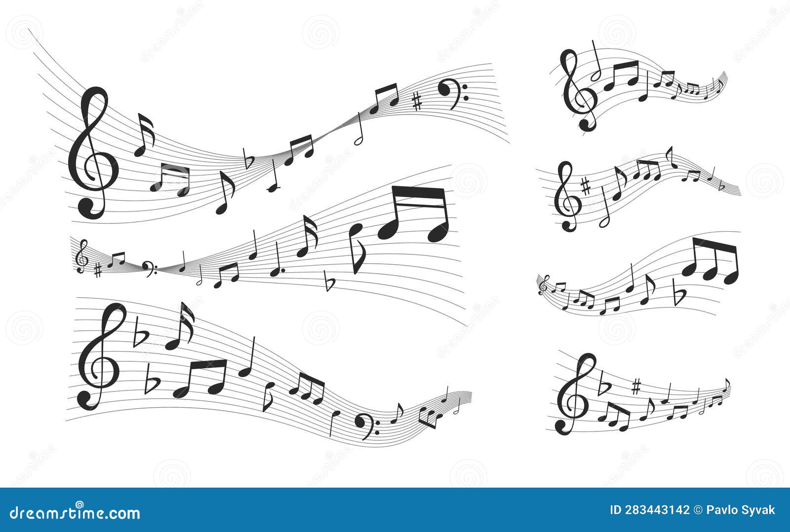 Waves of Musical Notes, Rhythmic Cascade of Harmonious Sounds ...