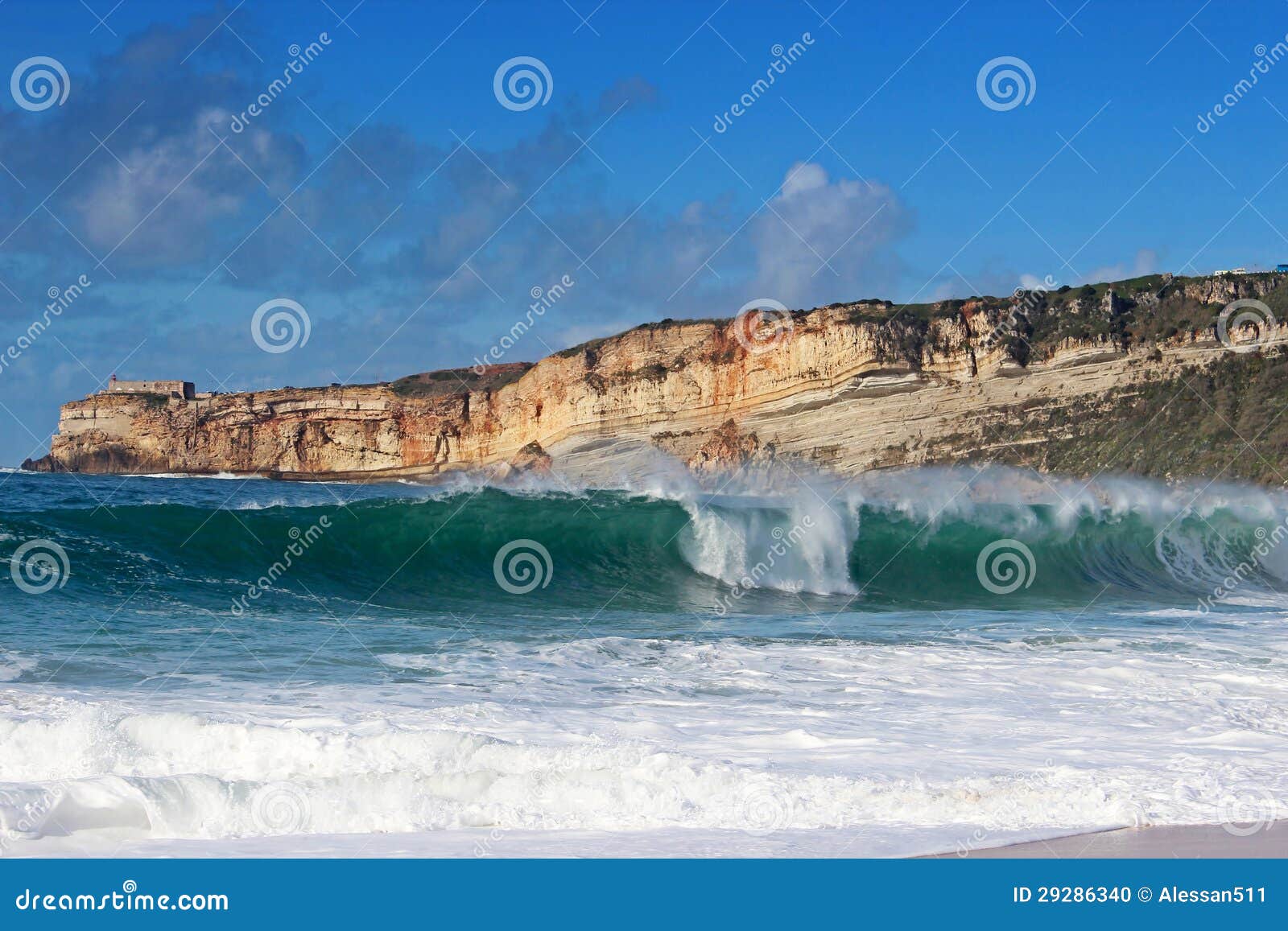 Waves at Nazare beach stock photo. Image of portugal - 29286340