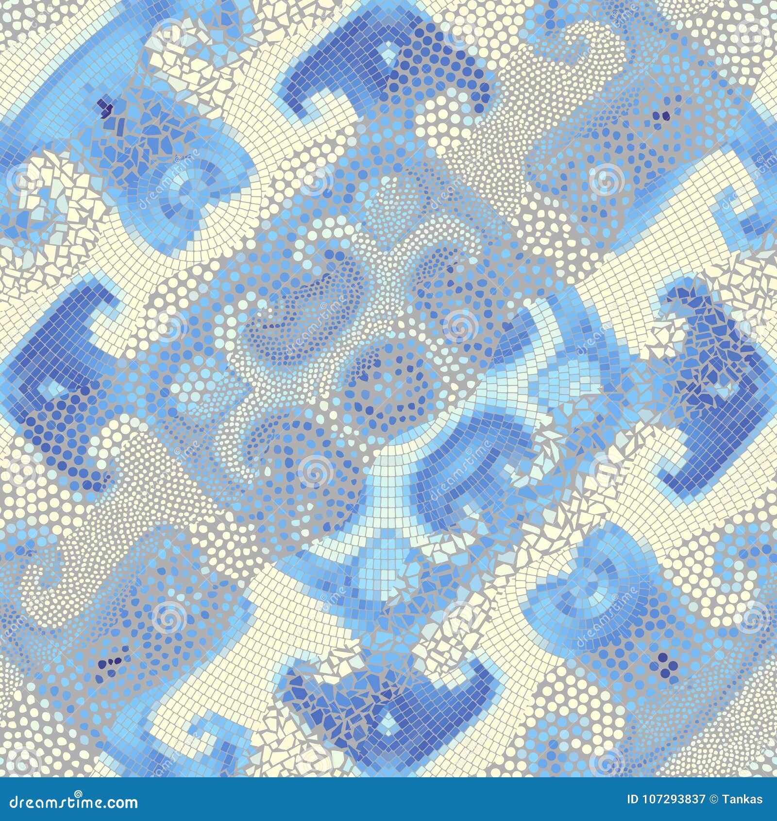 Waves of Ornamental Mosaic Tile Patterns Stock Vector - Illustration of ...