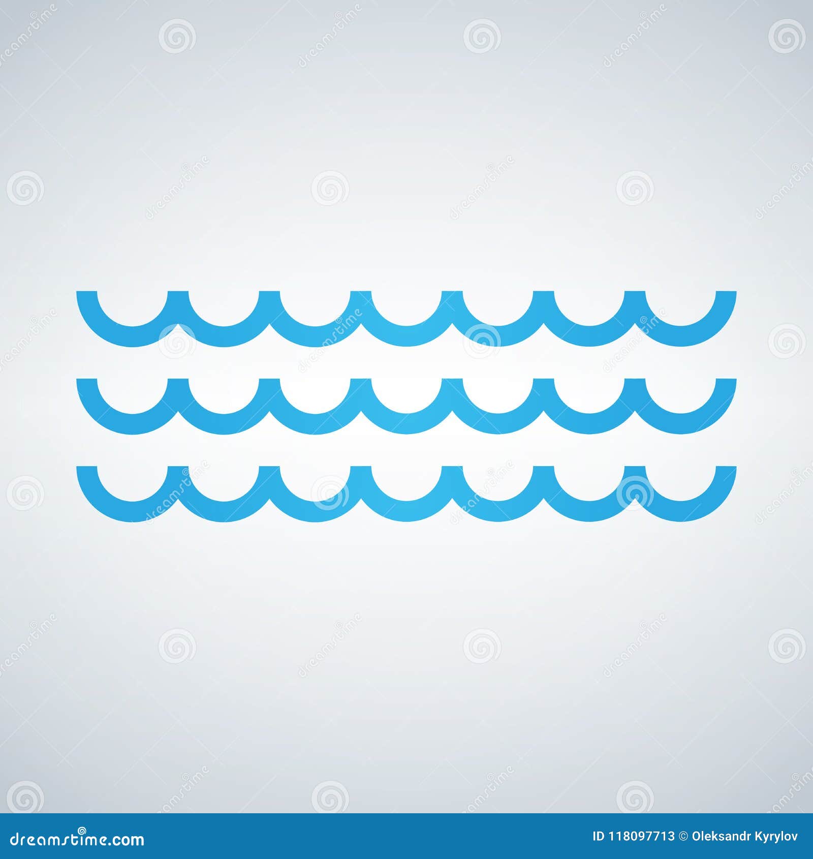 Waves Outline Icon, Modern Minimal Flat Design Style. Vector ...