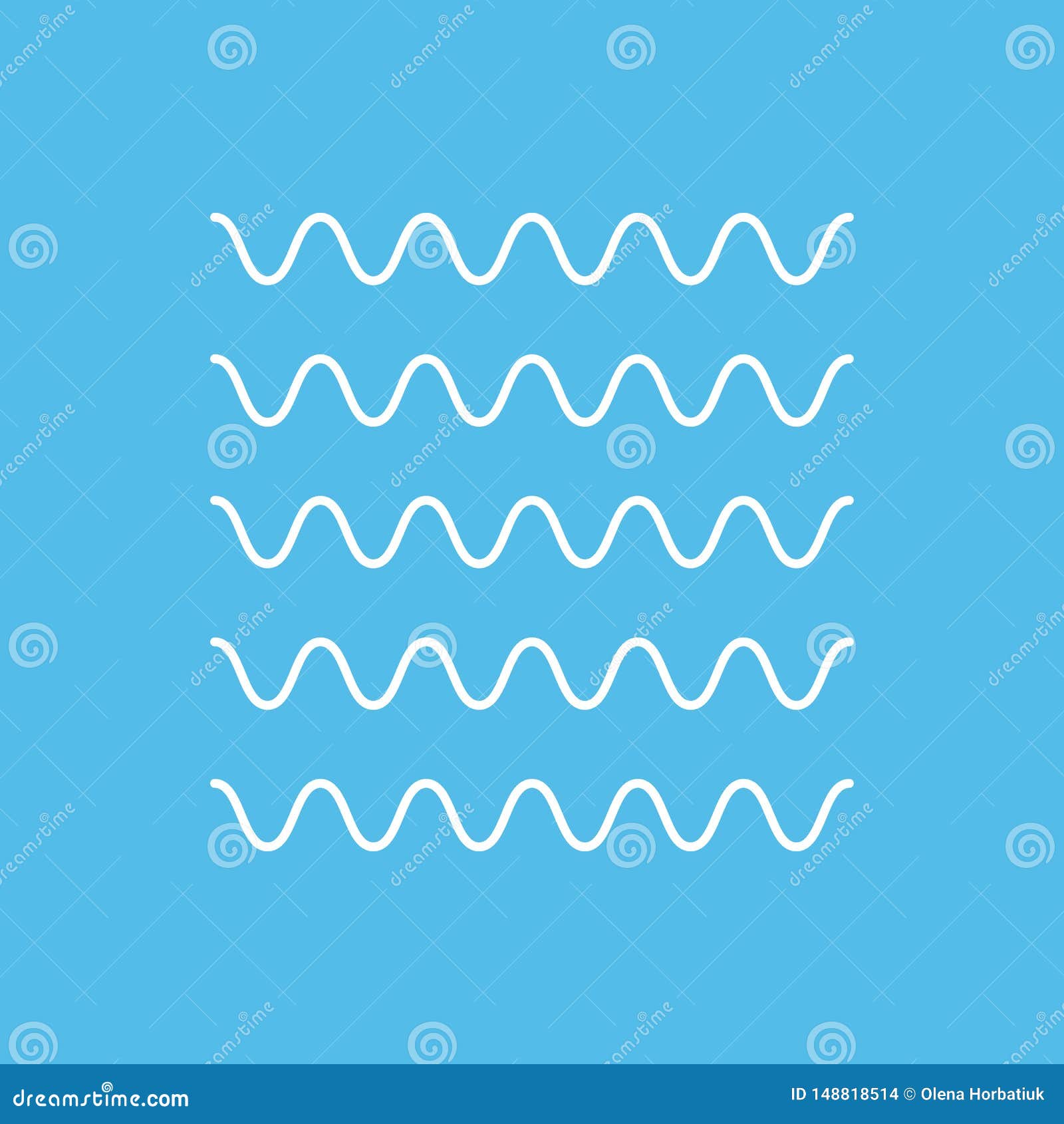Waves Outline Icon, Modern Minimal Flat Design Style. Wave Thin Line ...