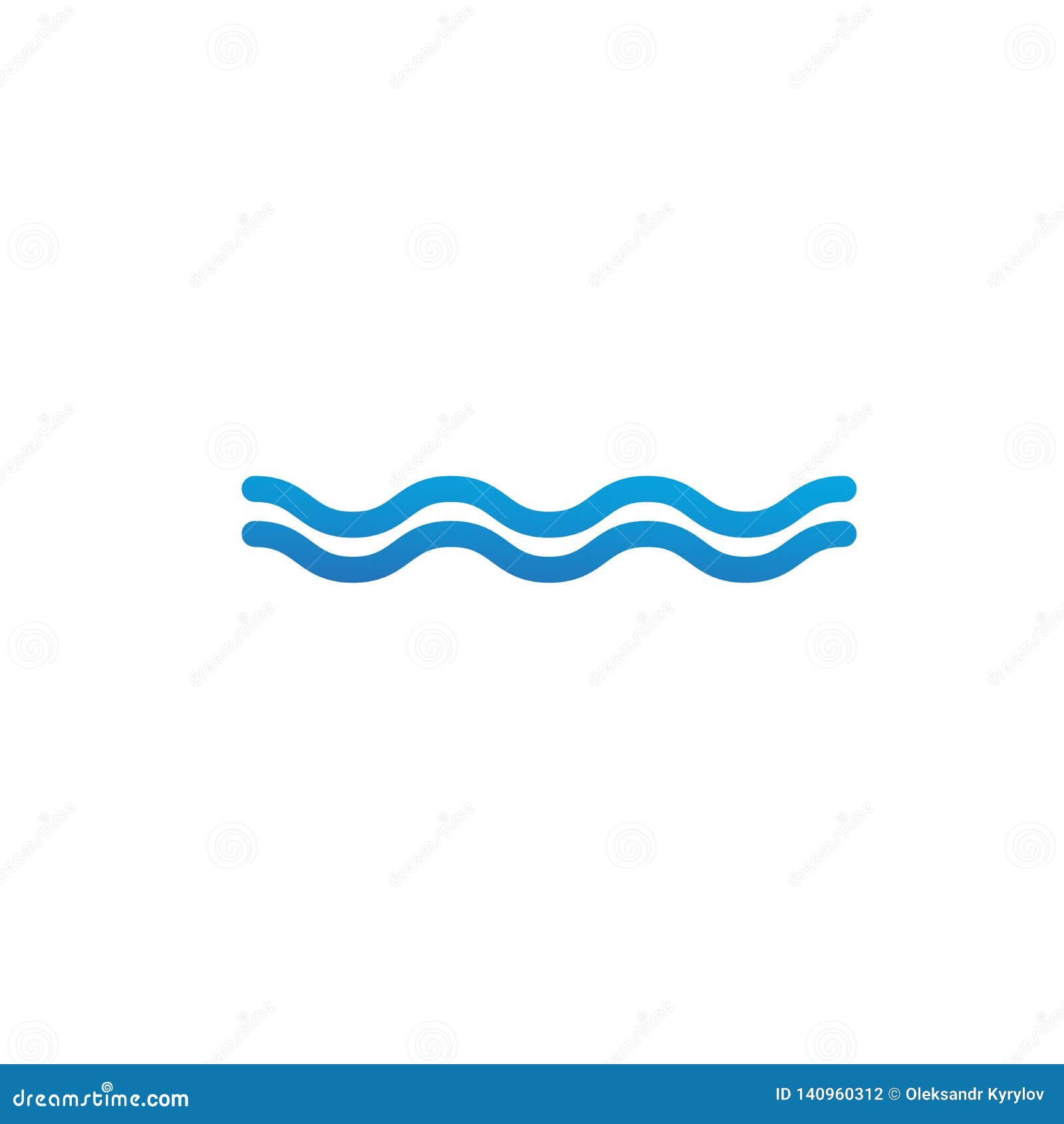 Waves Outline Icon, Modern Minimal Flat Design Style. Wave Thin Line ...