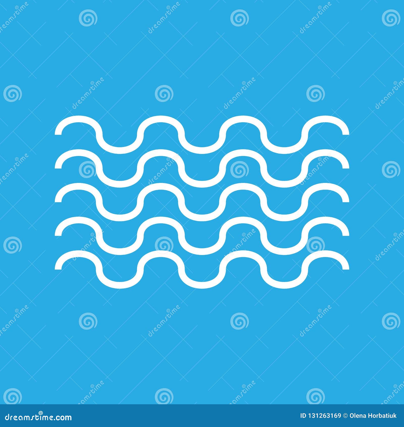 Waves Outline Icon, Modern Minimal Flat Design Style. Wave Thin Line ...