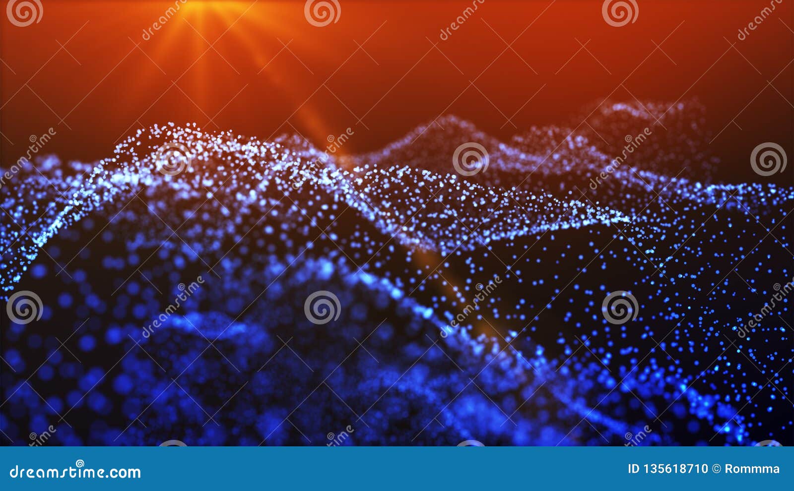 Waves from particles stock illustration. Illustration of graphic ...