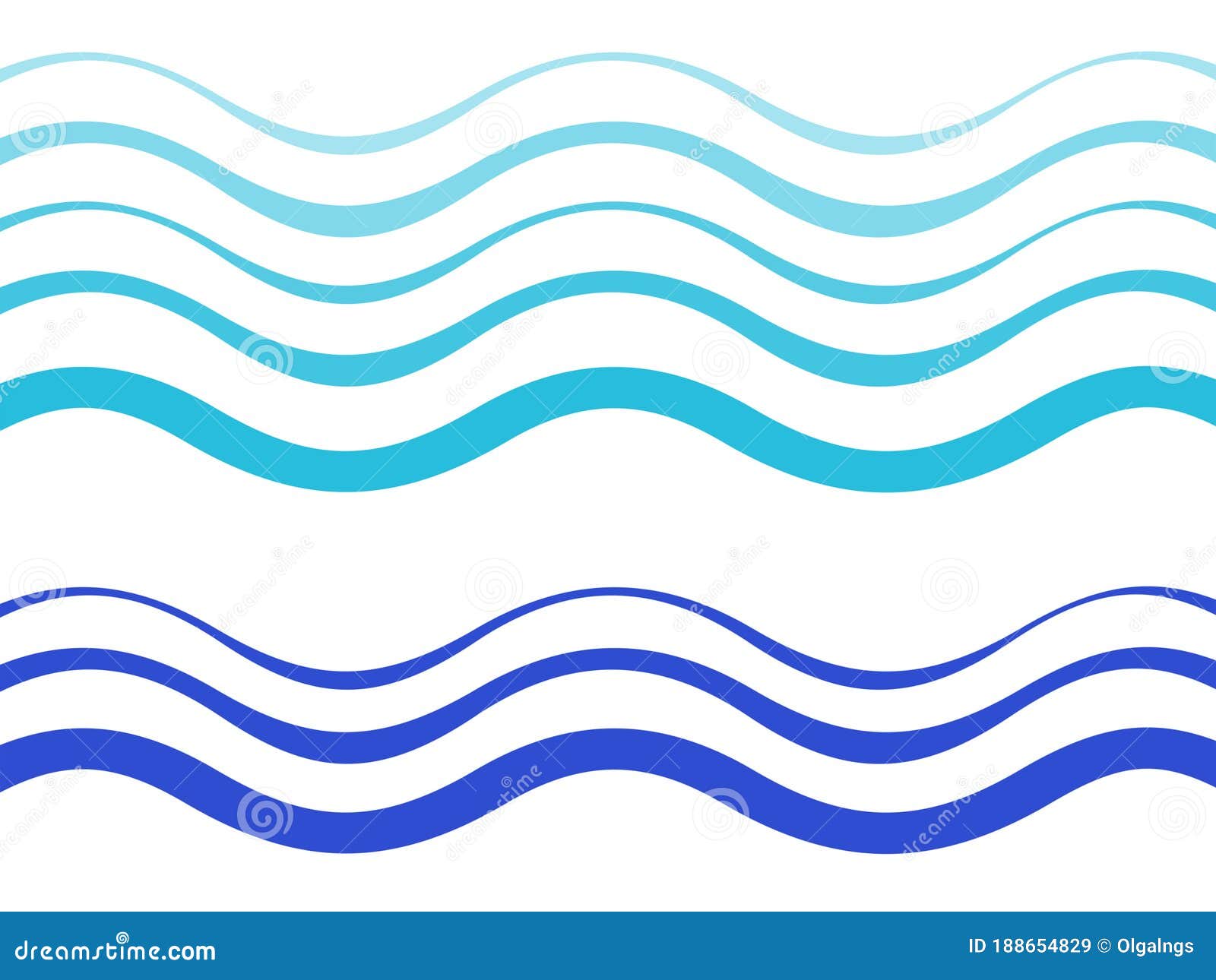 Waves Pattern Set, Marine Design Element Stock Illustration ...