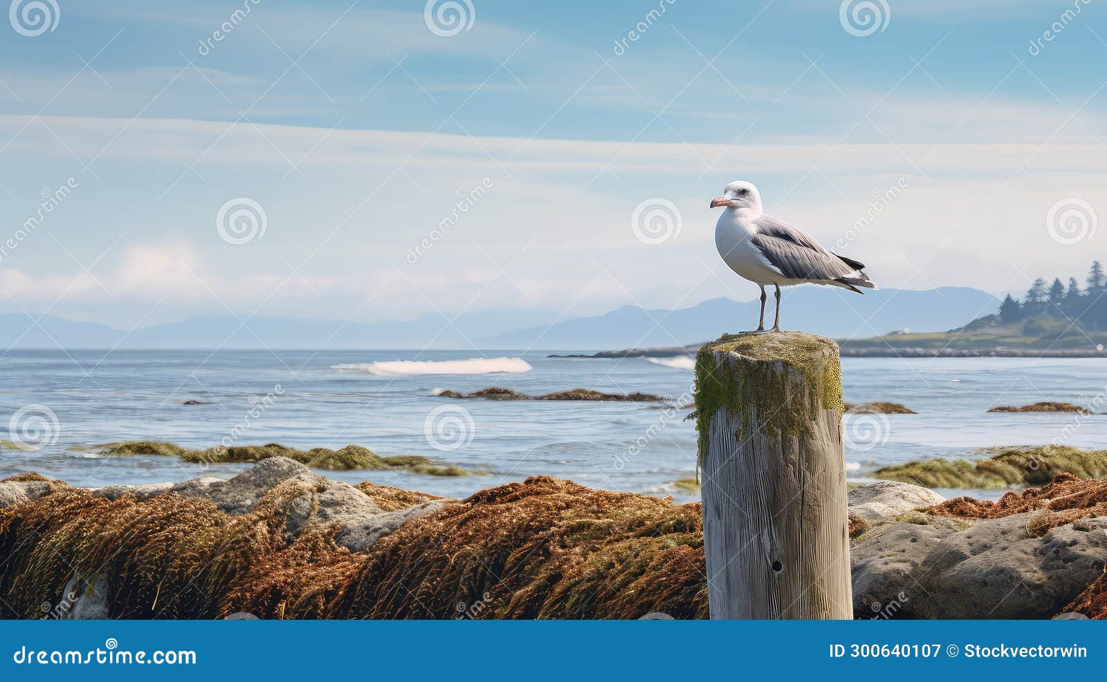 Waves Pebble Beach Landscape Stock Illustration - Illustration of ...