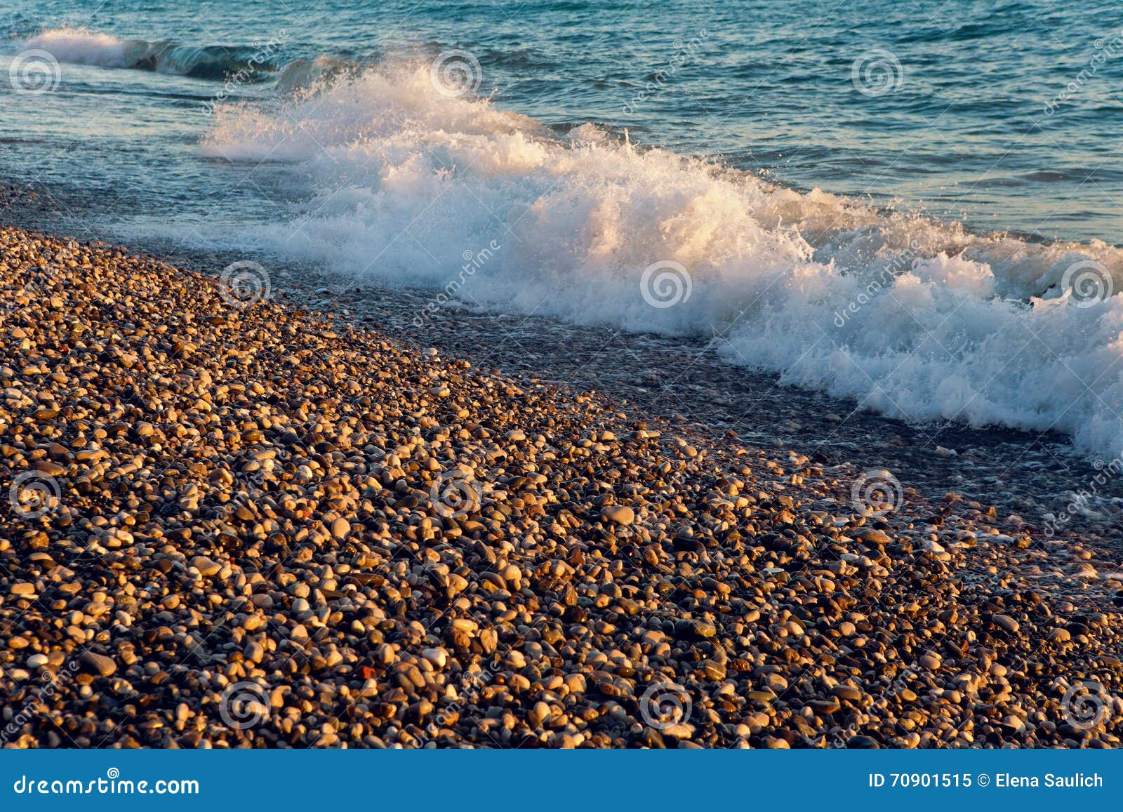 Waves at pebble beach stock image. Image of dawn, natural - 70901515