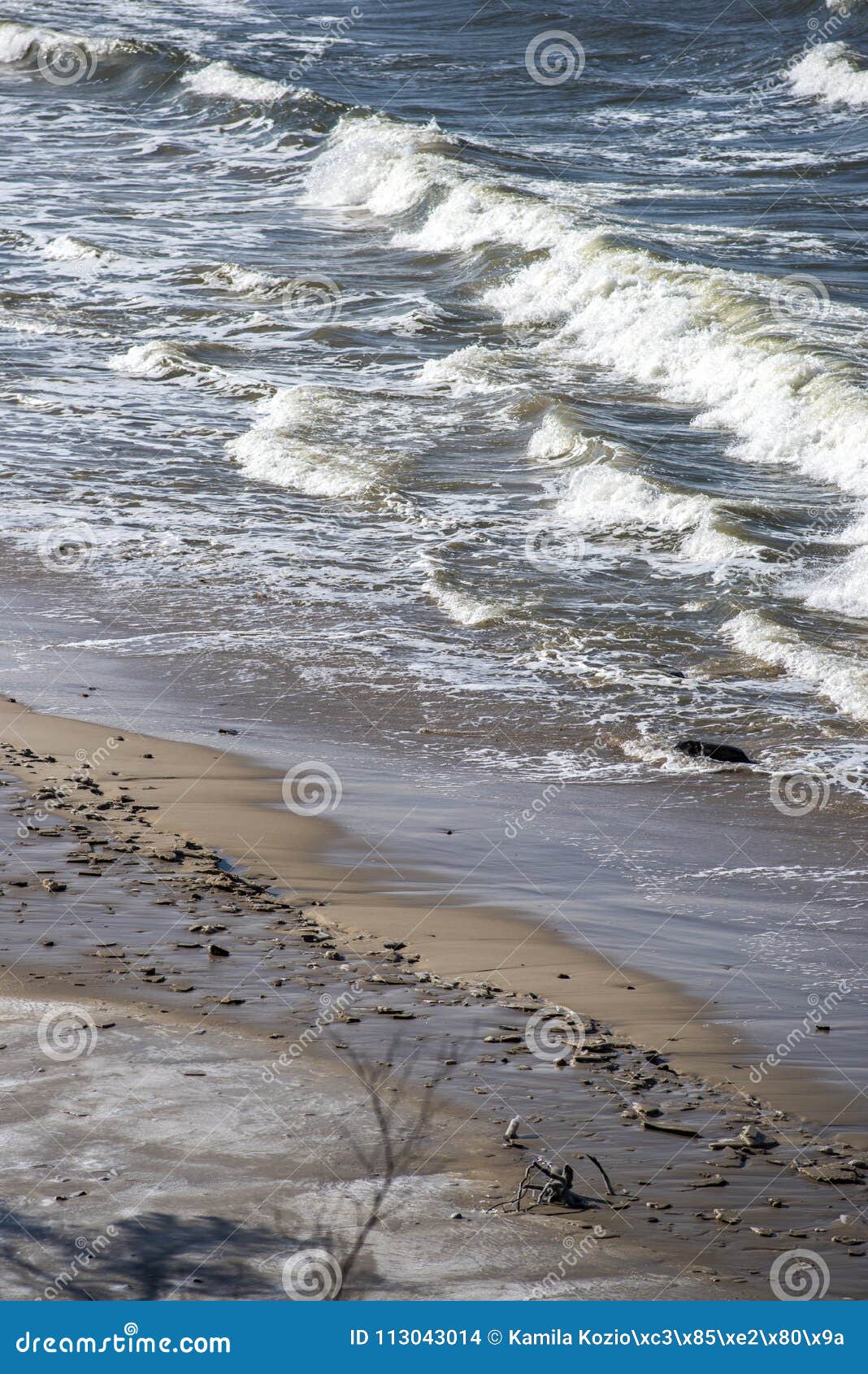 Waves on the Polish Coast, Waves on the Baltic Sea. Stock Photo - Image ...