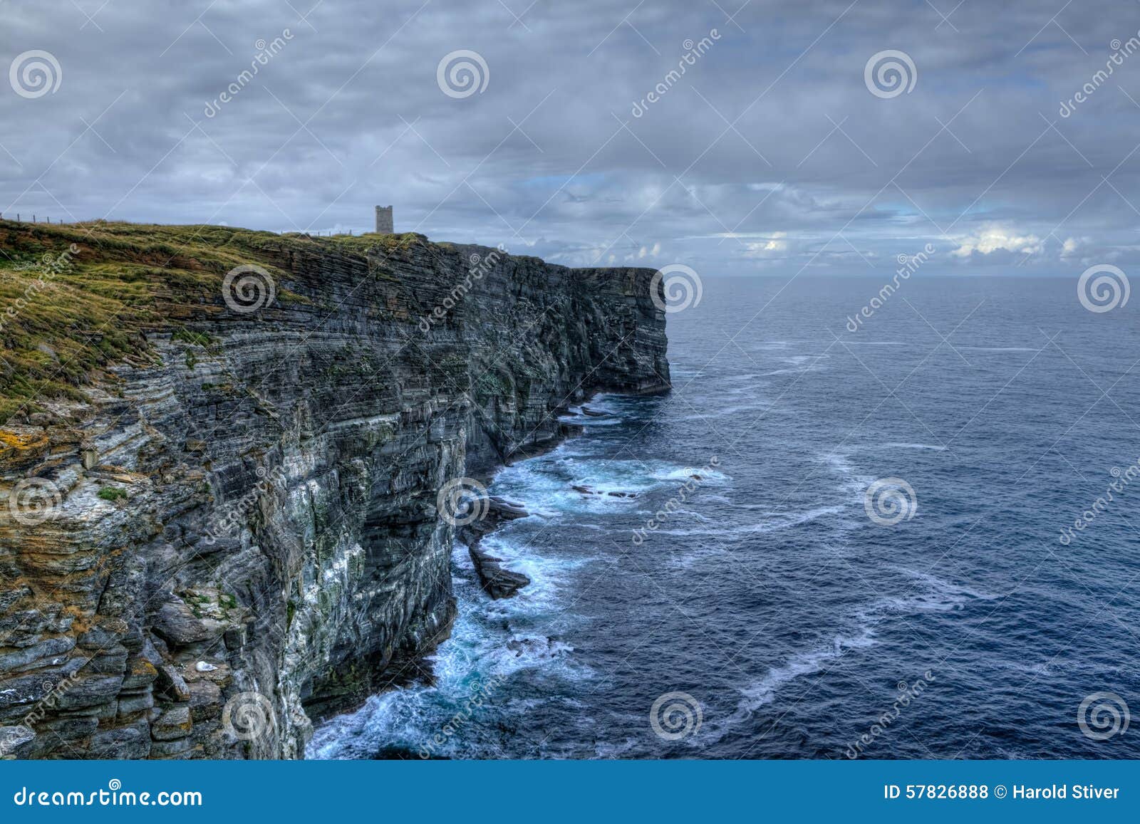 Waves Pound the Shore at Marwick Head in Orkney, Scotland Stock Photo ...