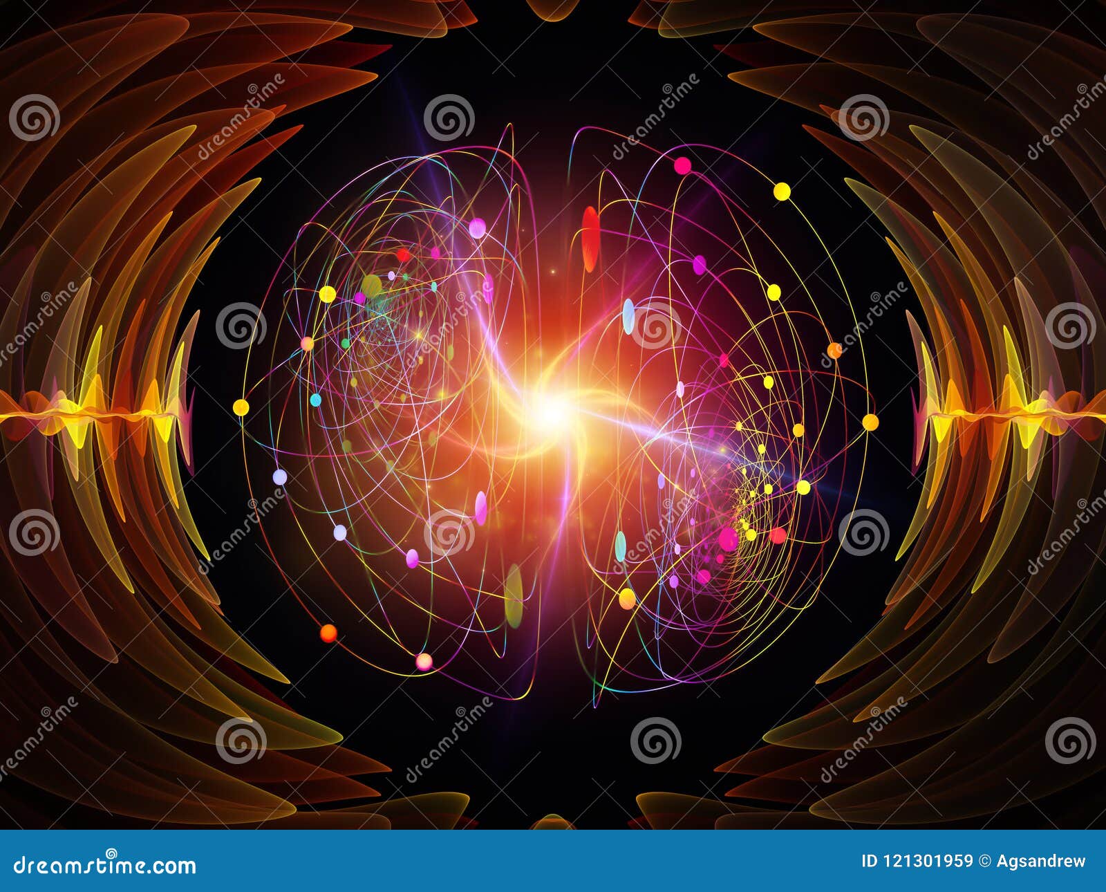 Waves of Radial Oscillation Stock Illustration - Illustration of ...