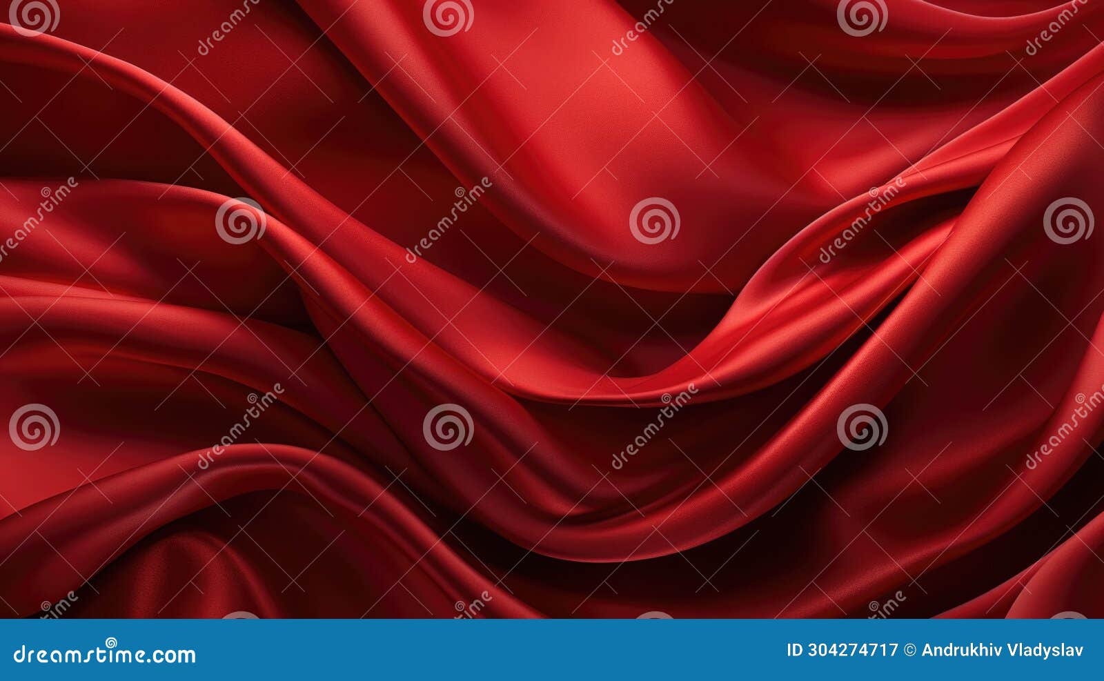 Waves of Red Satin Fabric, Abstract Illustration Stock Illustration ...