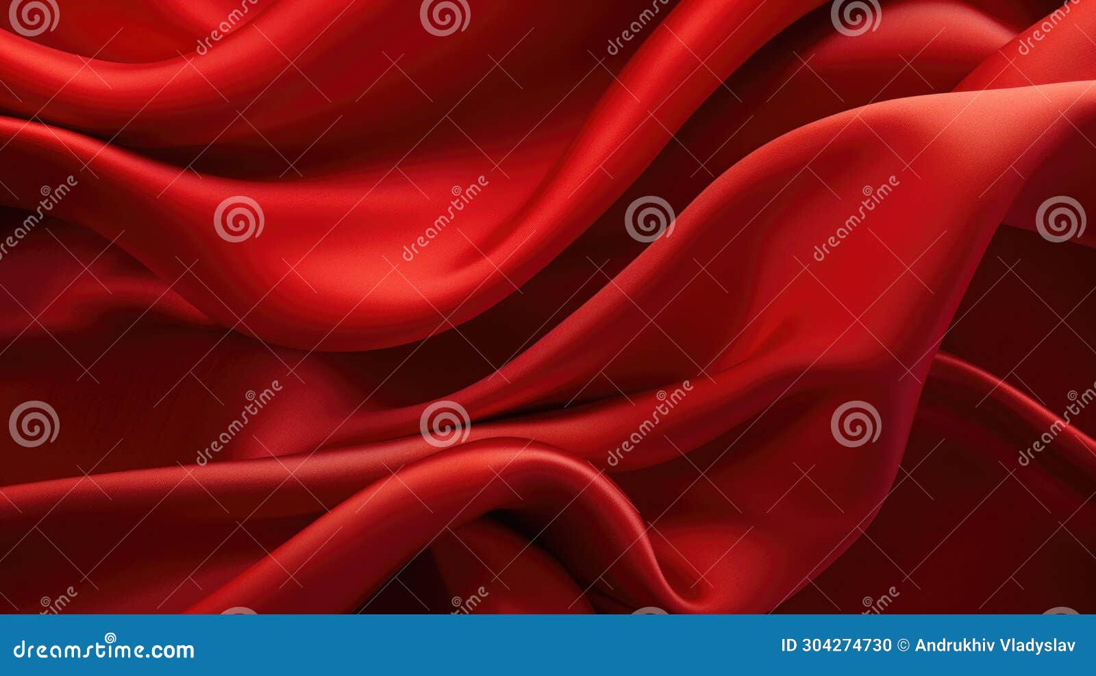 Waves of Red Satin Fabric, Abstract Illustration Stock Illustration ...
