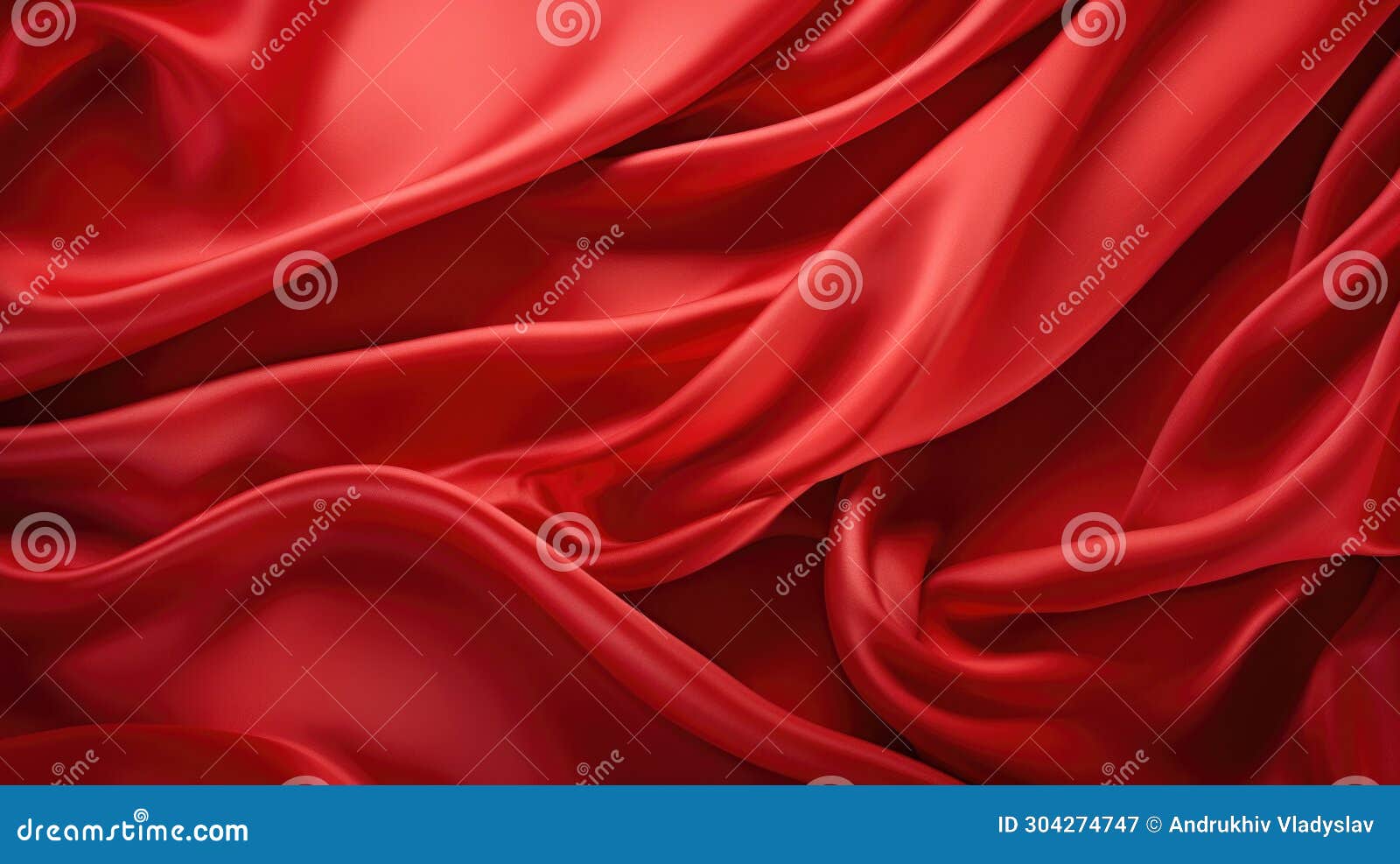 Waves of Red Satin Fabric, Abstract Illustration Stock Illustration ...