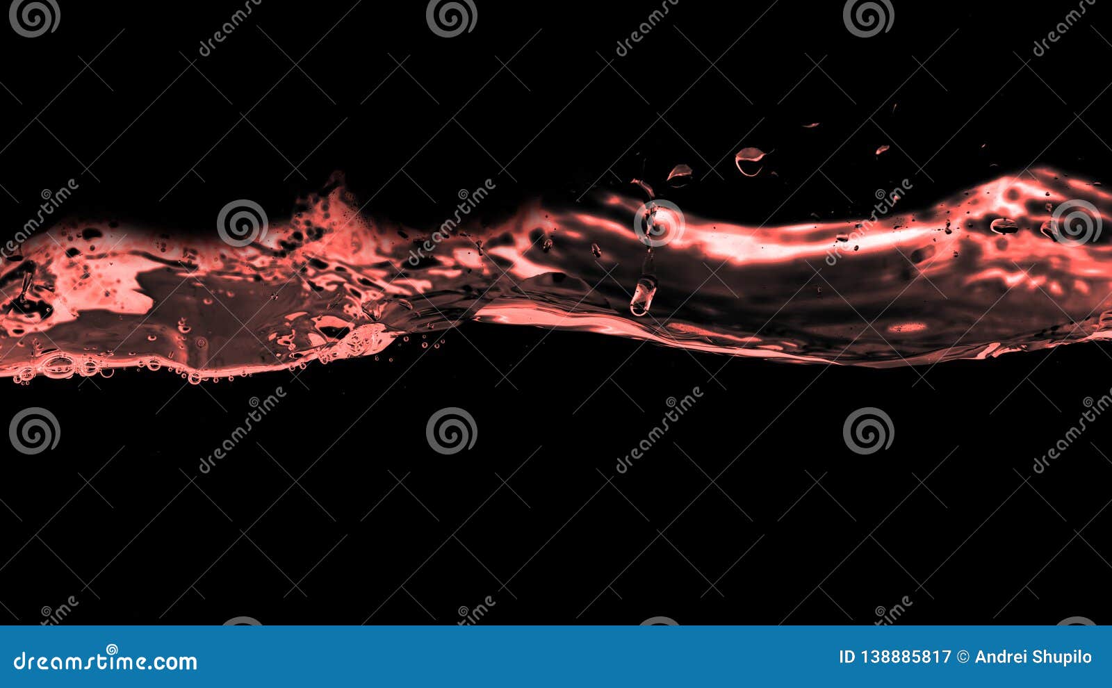 Waves of Red Water on a Black Background Stock Image - Image of flowing ...