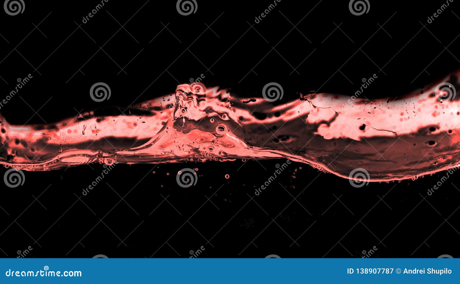 Waves of Red Water on a Black Background Stock Image - Image of drop ...