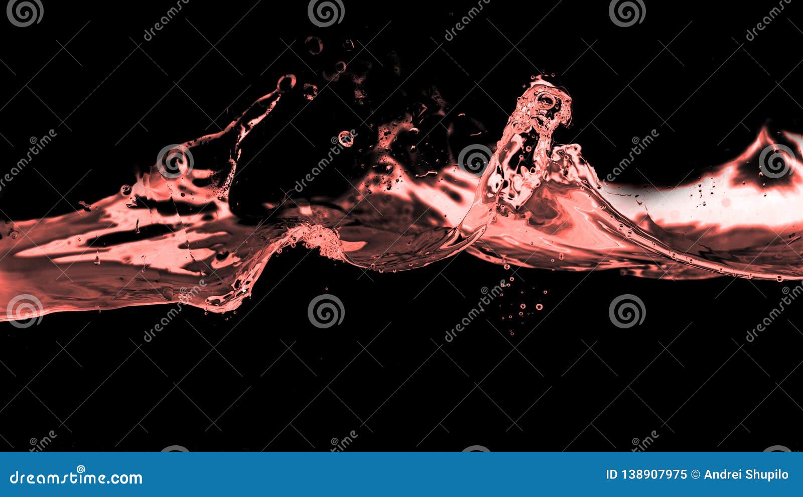 Waves of Red Water on a Black Background Stock Image - Image of ...
