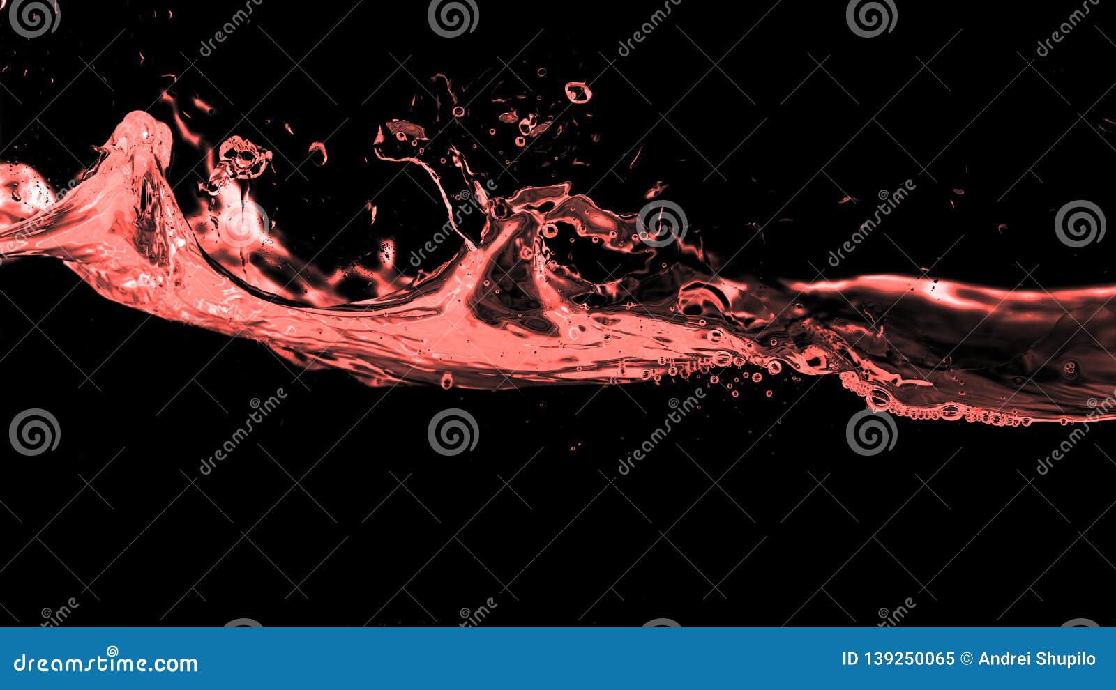 Waves of Red Water on a Black Background Stock Image - Image of black ...
