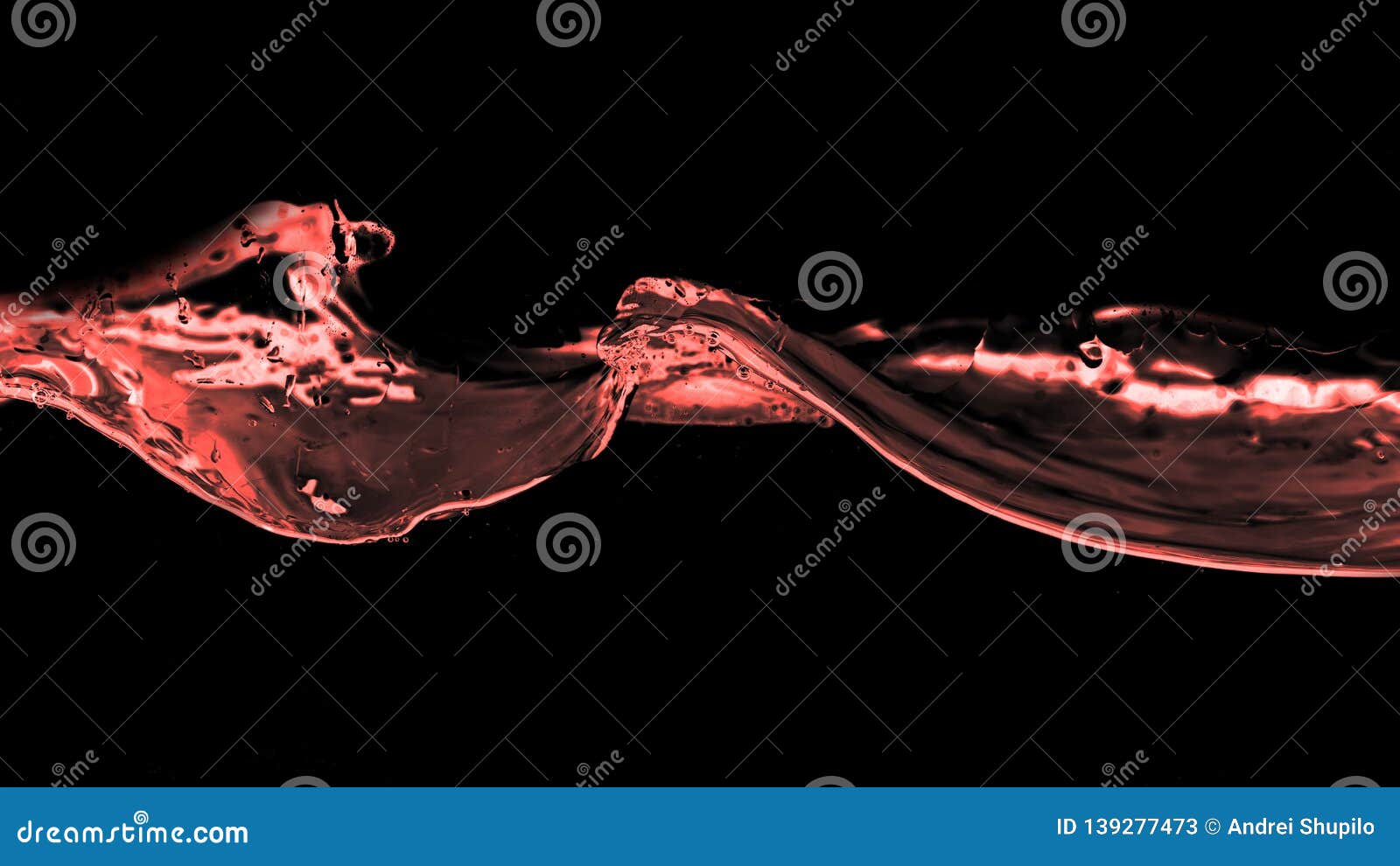Waves of Red Water on a Black Background Stock Image - Image of ...