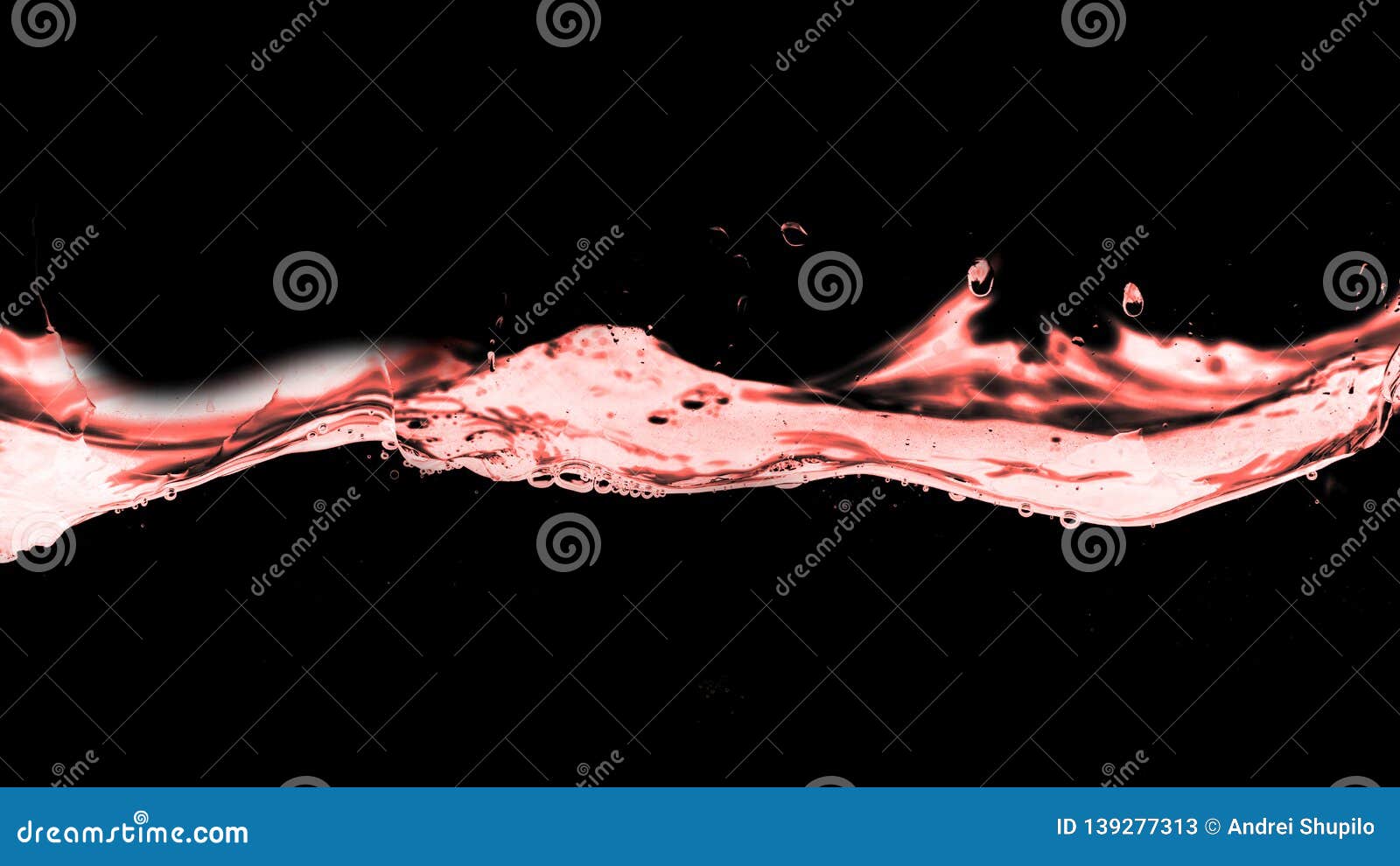 Waves of Red Water on a Black Background Stock Image - Image of swirl ...