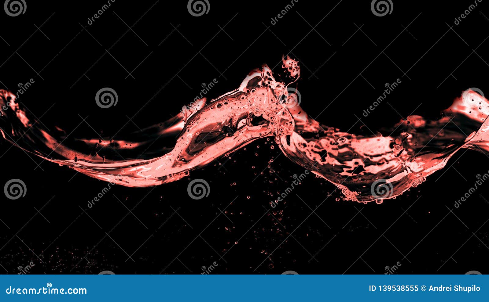 Waves of Red Water on a Black Background Stock Image - Image of ...