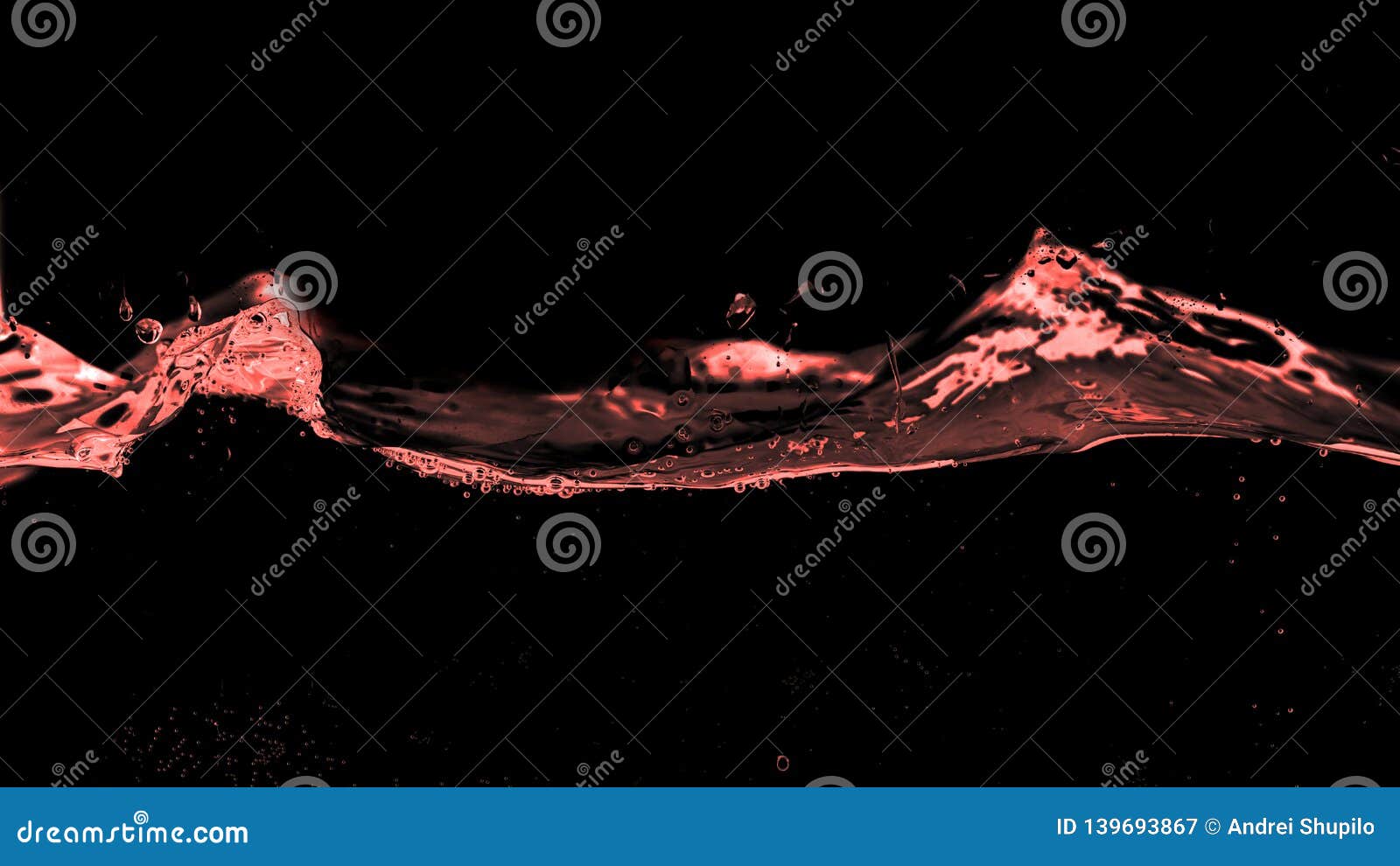 Waves of Red Water on a Black Background Stock Image - Image of ...